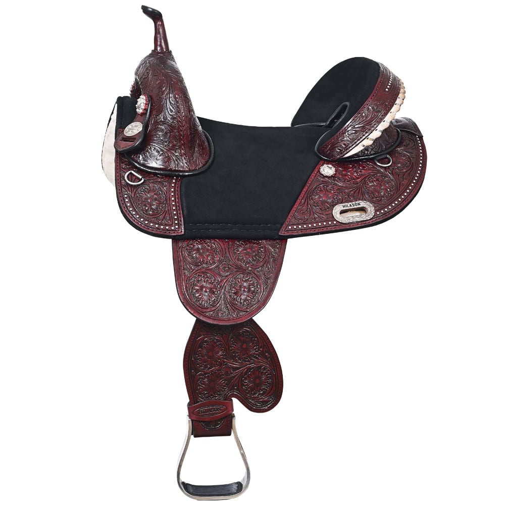 HILASON Western Horse Treeless Trail Barrel Saddle American Leather ...