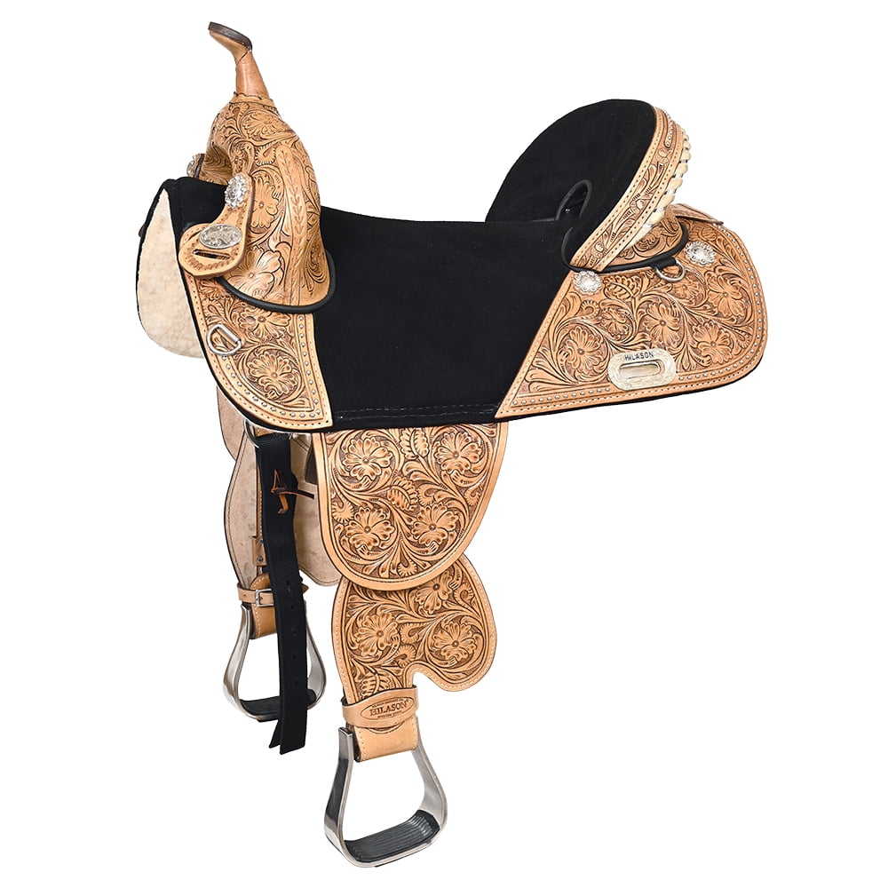 HILASON Western Horse Treeless Trail Barrel Saddle American Leather Tan ...