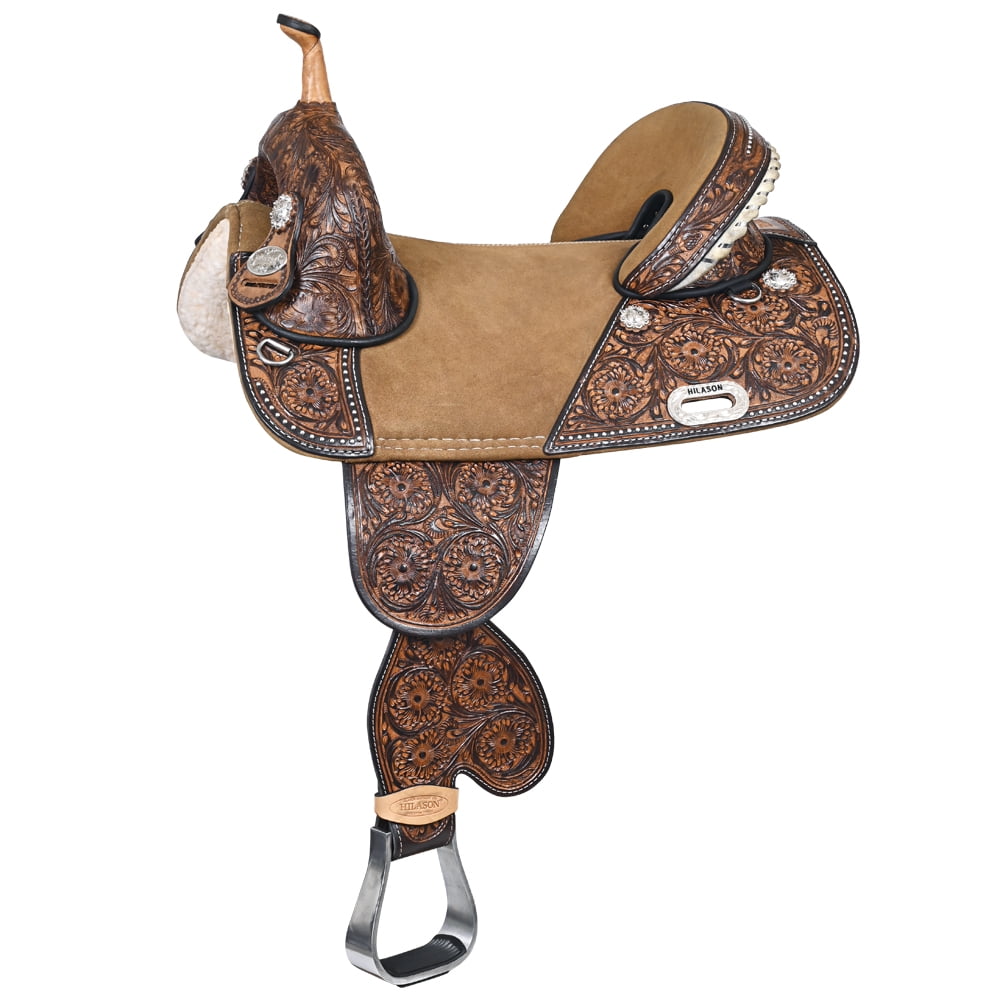 HILASON Western Horse Treeless Trail Saddle Genuine American Leather Tan | for Horses - Walmart.com