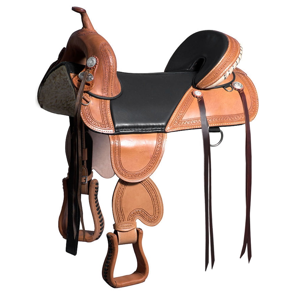 HILASON Western Horse Treeless Trail Saddle Genuine American Leather ...