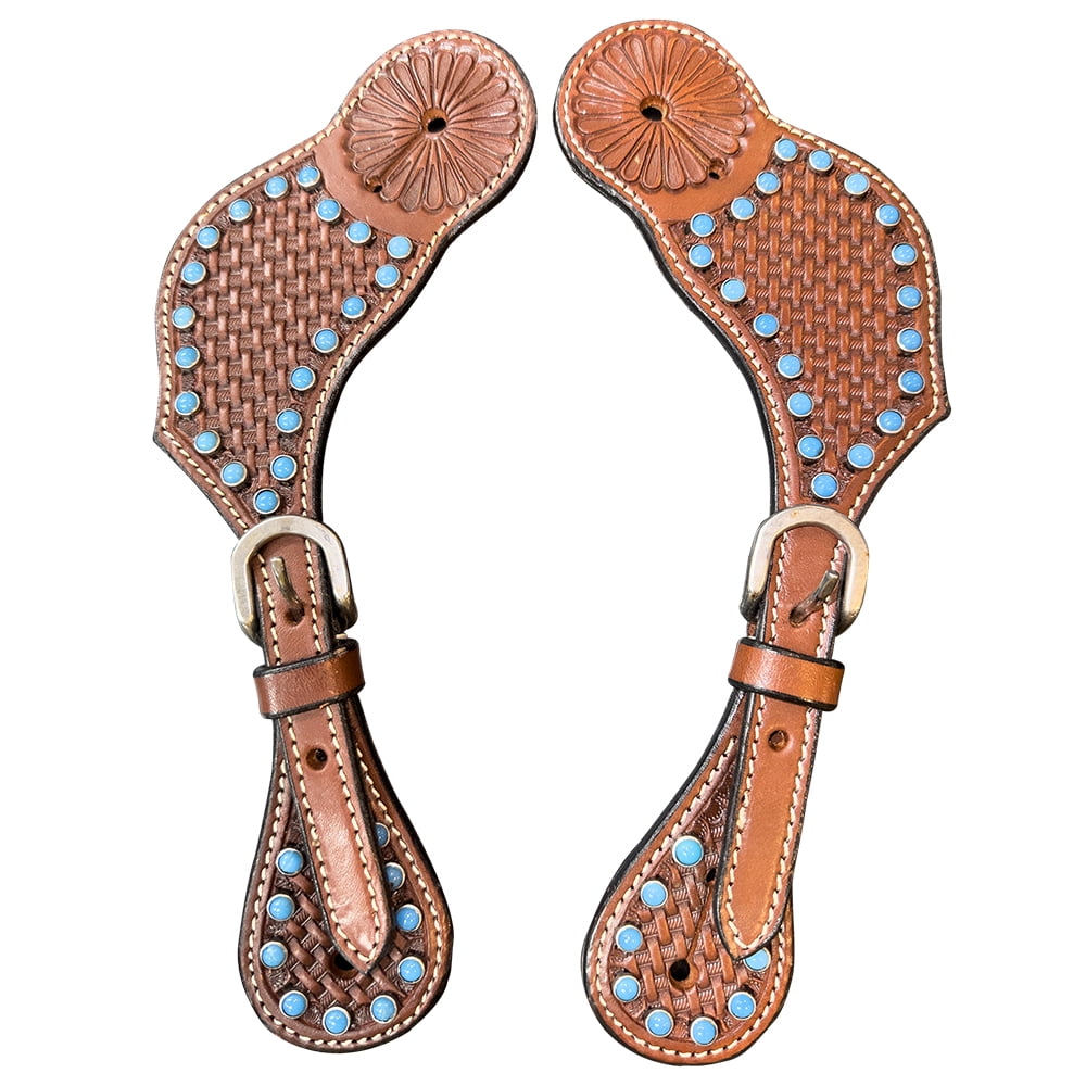 HILASON Western Unisex Spur Straps for Horse Riding Basket Turquoise ...