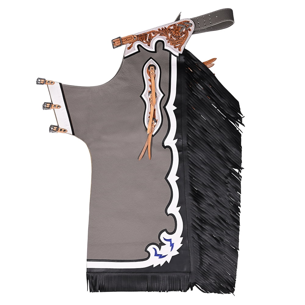 Hilason Handmade Genuine Leather Chaps Adult Handtooled Rodeo Bull ...