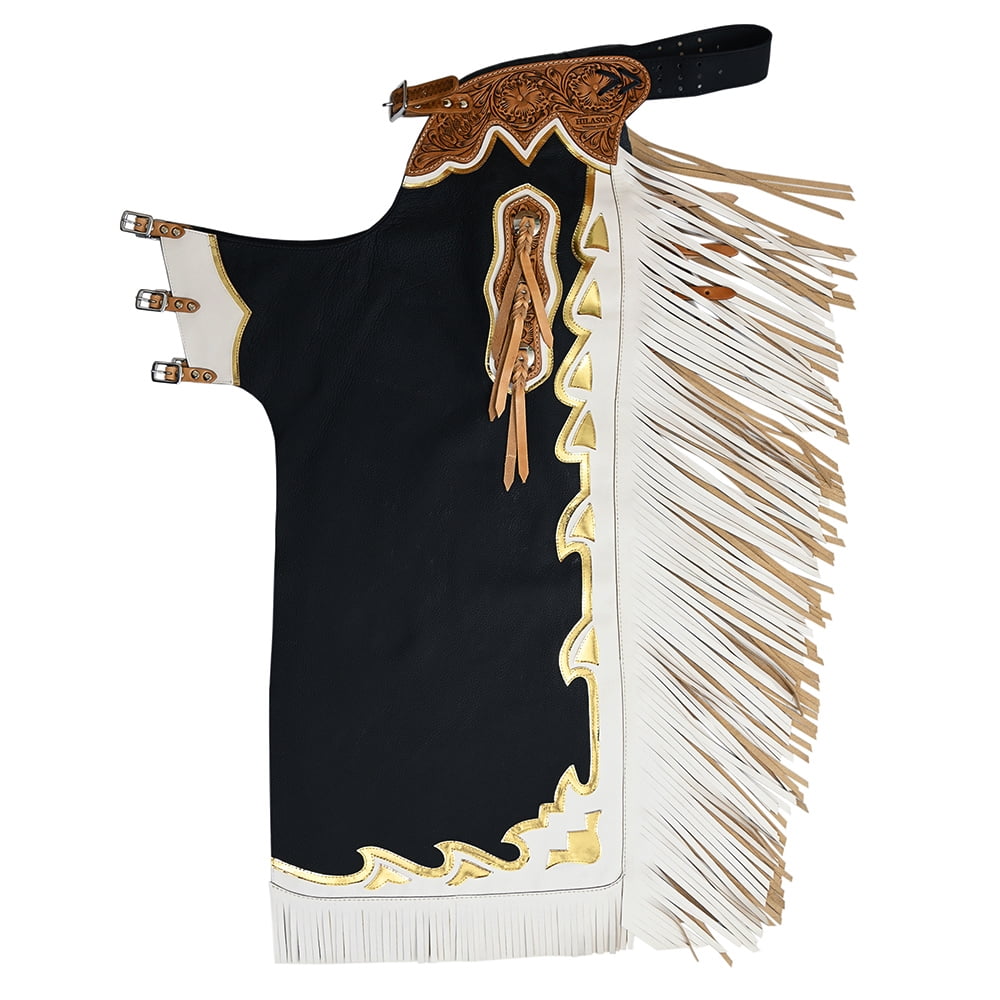 Hilason Adult Gear Apparel: Black Bull Riding Genuine Leather Rodeo ...