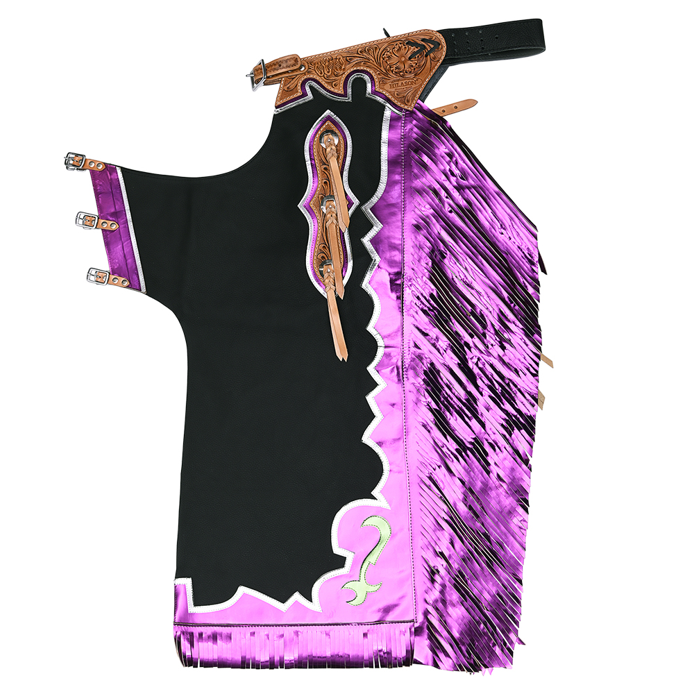 Hilason Handmade Genuine Leather Chaps Adult Handtooled Rodeo Bull ...