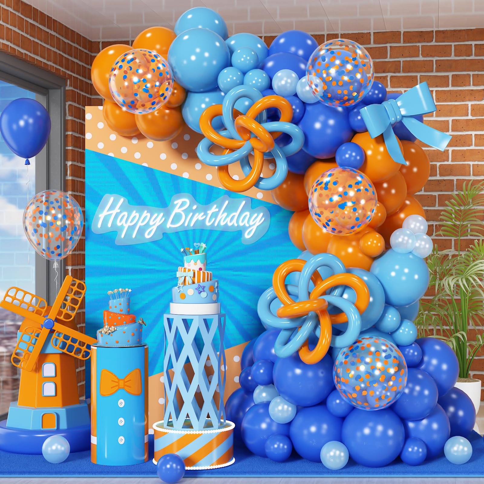 HILAVO and CORNET Blue Balloon Arch Kit 105 Dark Light Baby Pearl Blue ...
