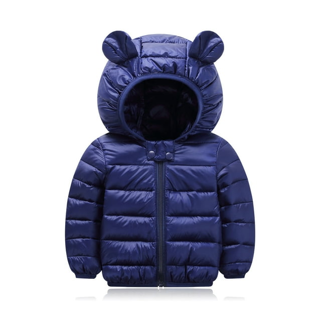 HILEELANG Baby Boy Girl Winter Cute Puffer Jacket Coats Light Weight Padded Outwear Navy Blue ...