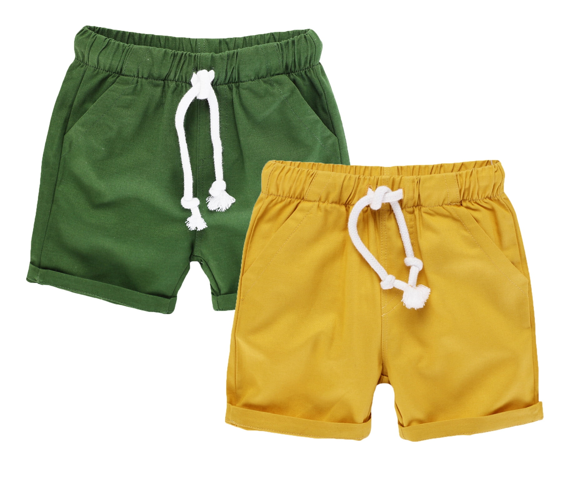 HILEELANG Baby Boys' Shorts 2-Pack Chino Short Summer Cotton Casual ...