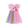 HILEELANG Baby Girl Easter Dresses Short Ruffle Sleeve Cotton Tulle ...