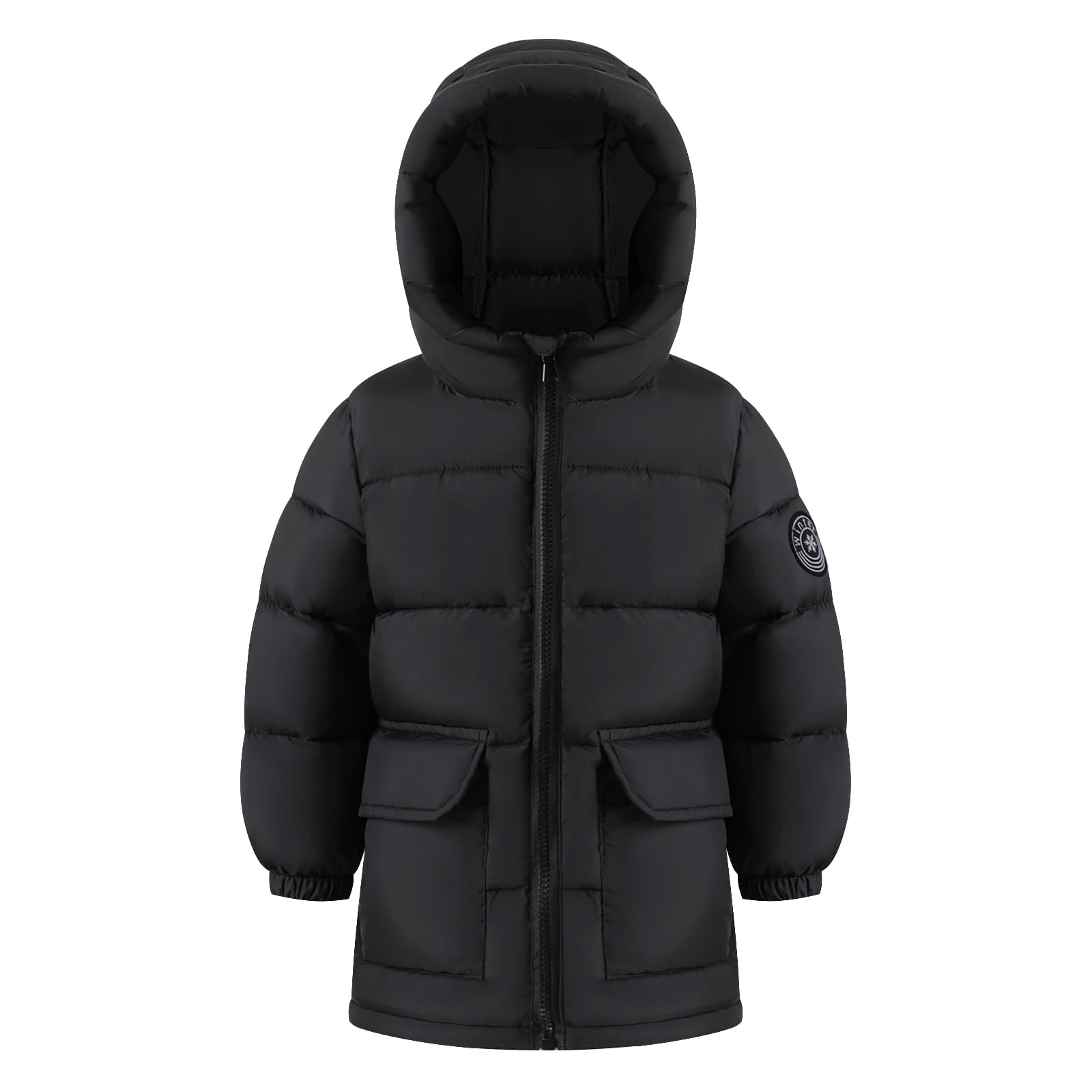 HILEELANG Kids Boy Girl BlackPuffer Jacket Coat Hood Mid Length Light ...