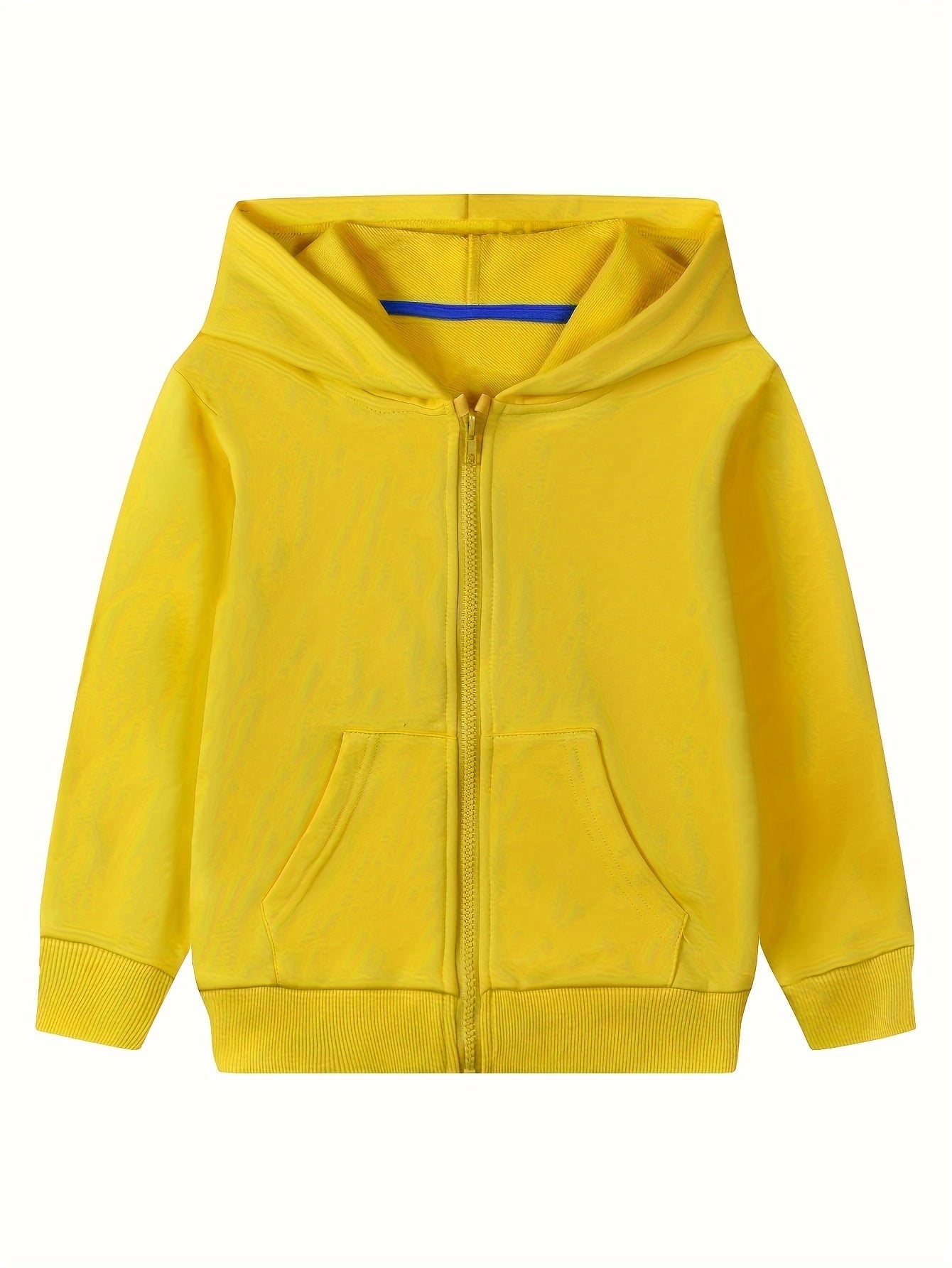 HILEELANG 4-12 Toddler/Little/Big Boys Girls Yellow Solid Color Zip Up ...