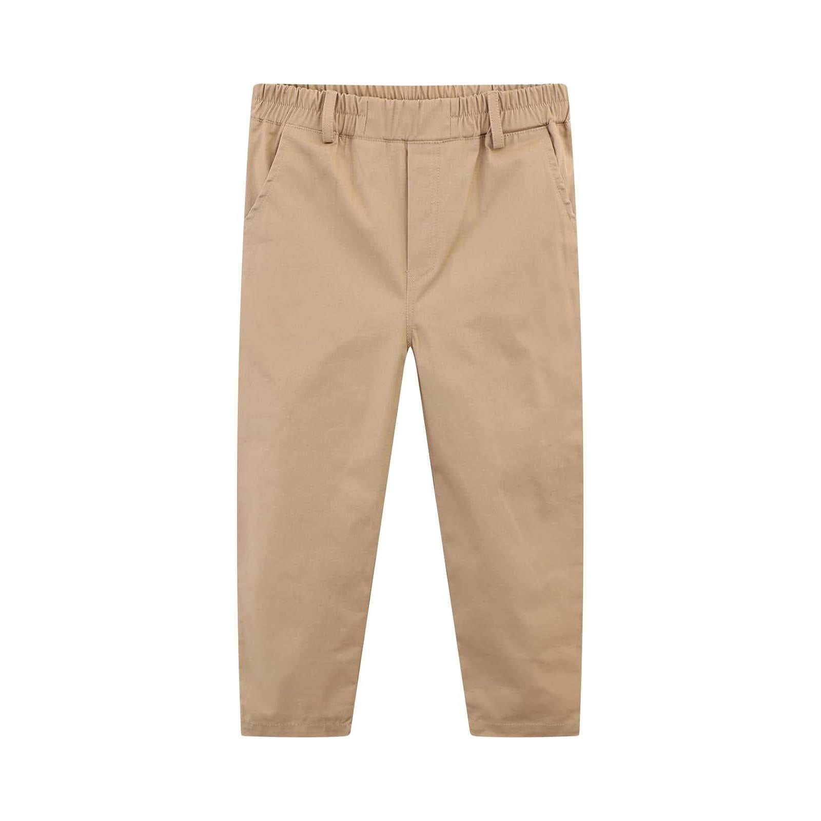 HILEELANG Little Boy Chino Pants School Uniform Elastic Stretch Khaki ...