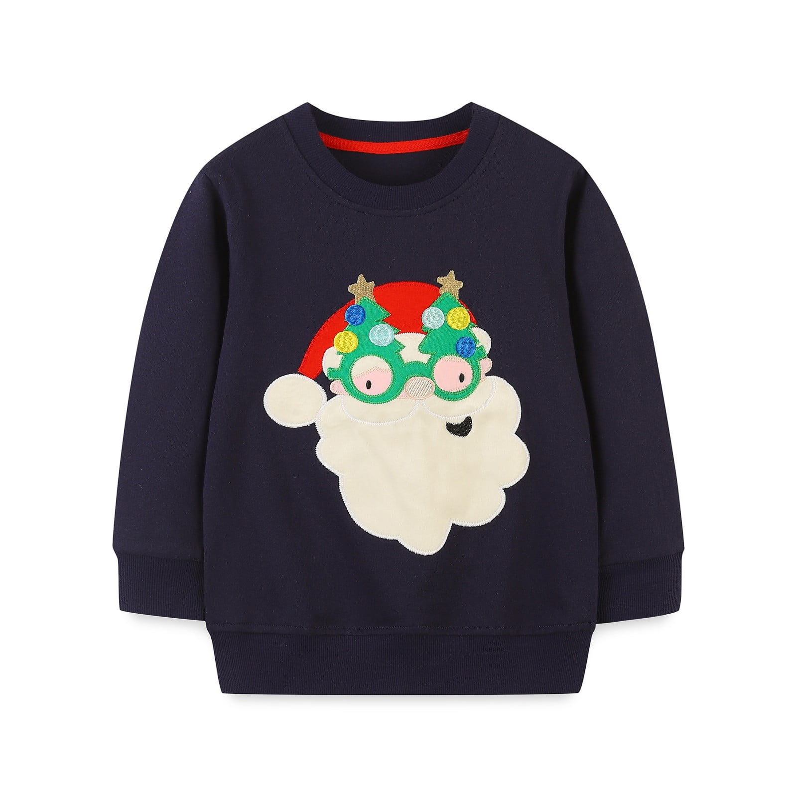 HILEELANG Toddle Boy Sweatshirts Christmas Blue Santa Claus Applique ...