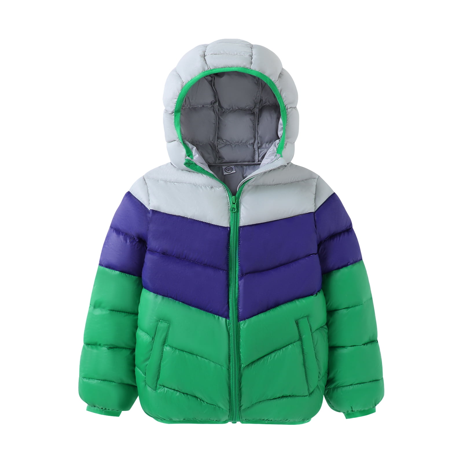 HILEELANG Toddler Boy Winter Hodded Puffer Color-Block Jackets Coats ...