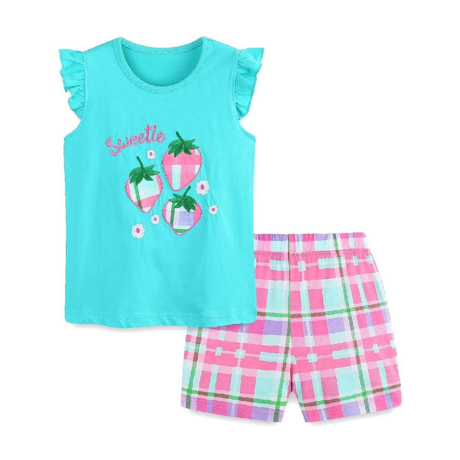 HILEELANG Toddler Girl Summer Short Clothes Sets Outfits Easter Cotton ...