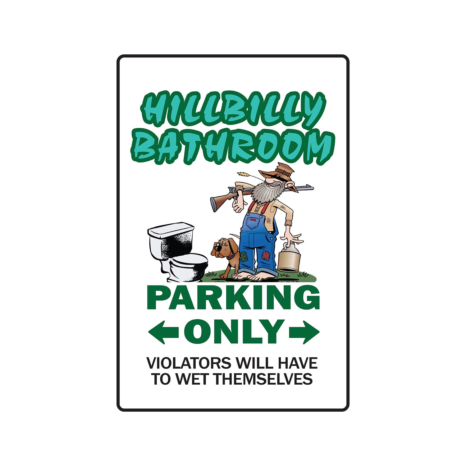 HILLBILLY BATHROOM Aluminum Sign outhouse music mountain man crapper ...