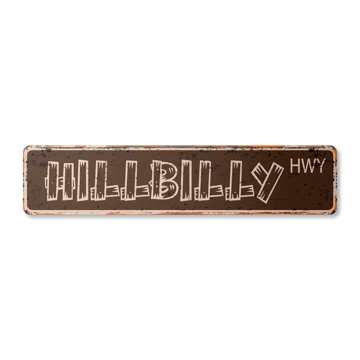 HILLBILLY Vintage Plastic Street Sign redneck hill billy bubba county ...
