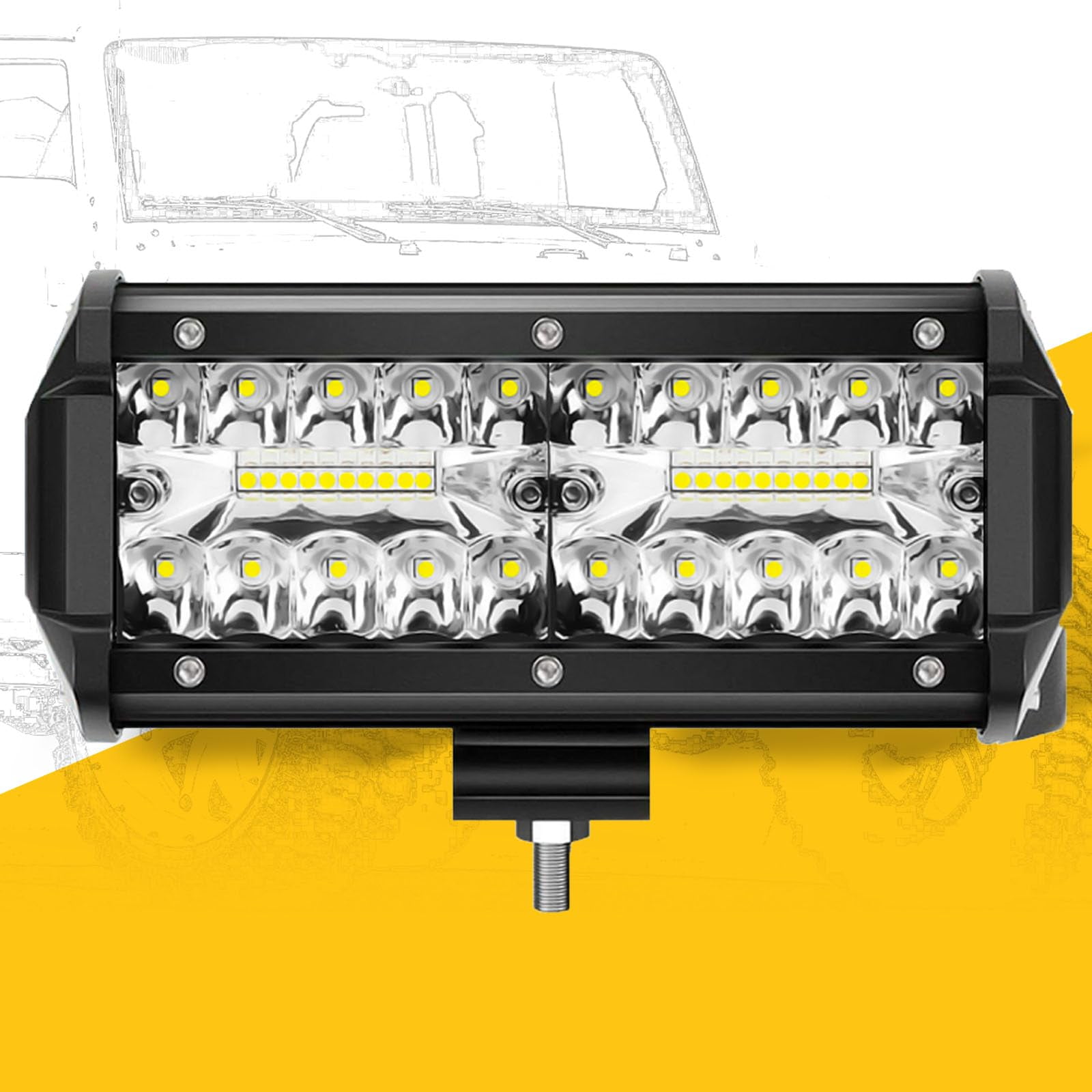 HILLSKING 7 inch Slim SSF20 Light Bar,Super Pods Light,DC9-36v led Off ...