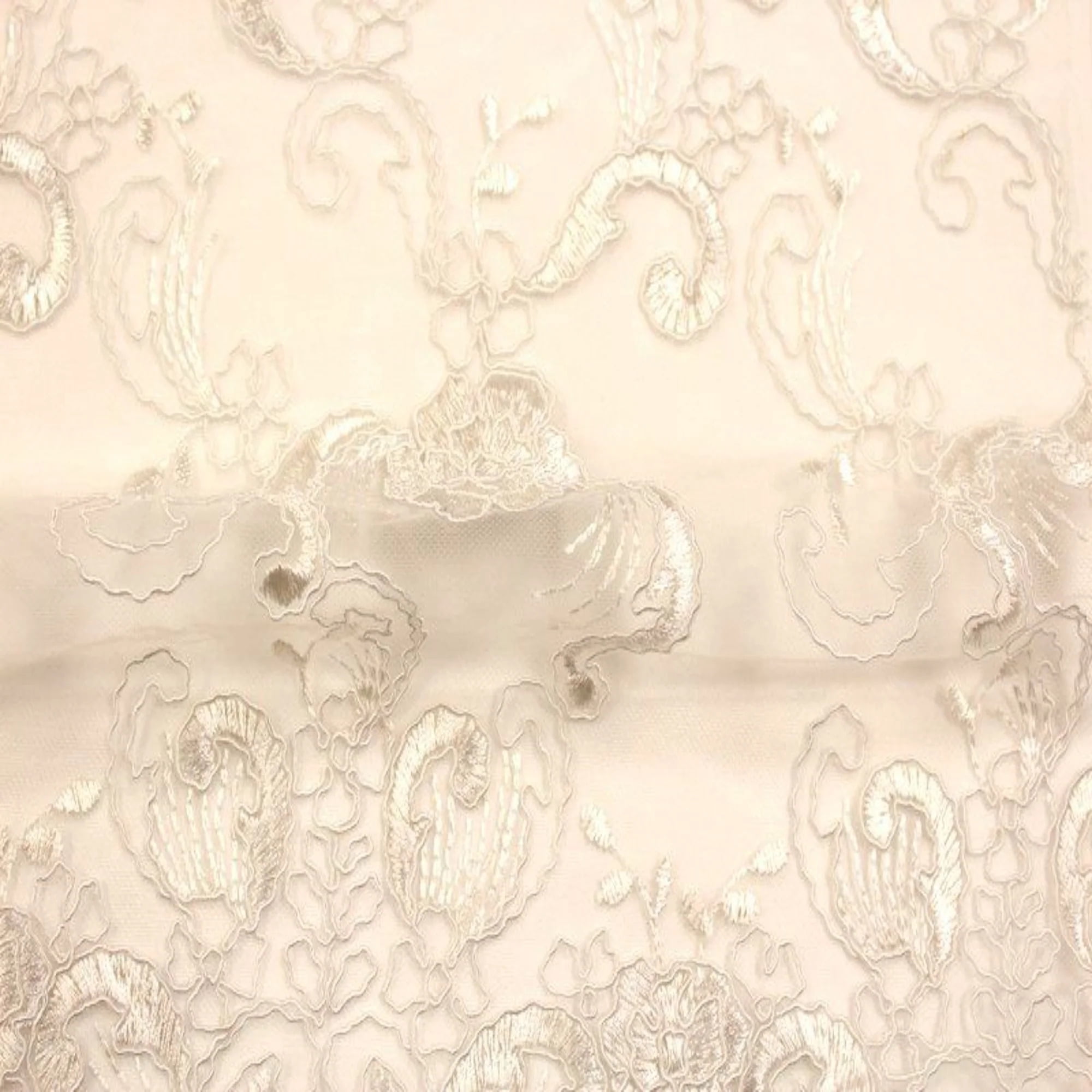 HILTON Embroidered Mesh Fabric. Lace Netting Material 54 Inch in Width ...