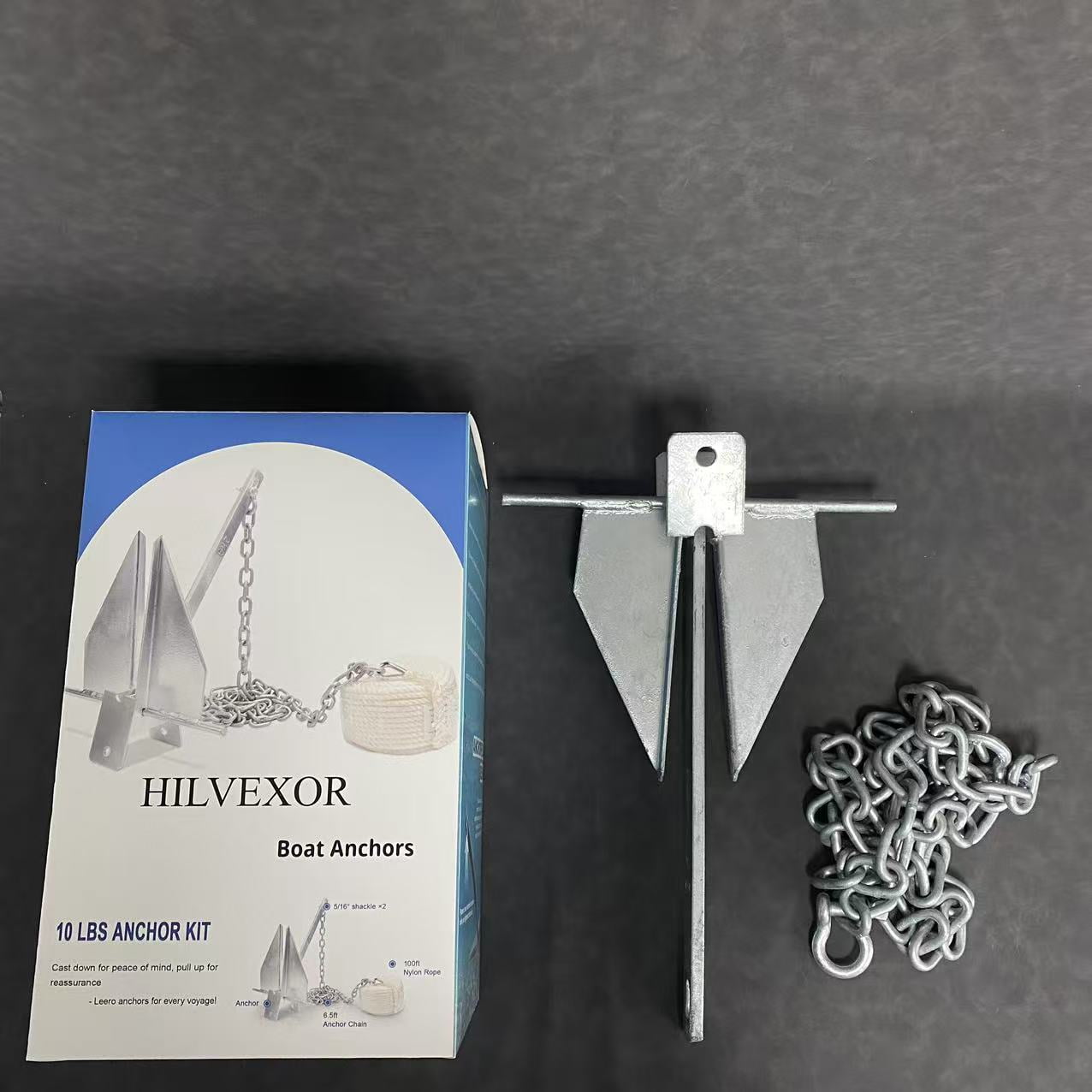 HILVEXOR Boat Anchors,Heavy Duty Boat Anchor Kit with Anchor Chain ...