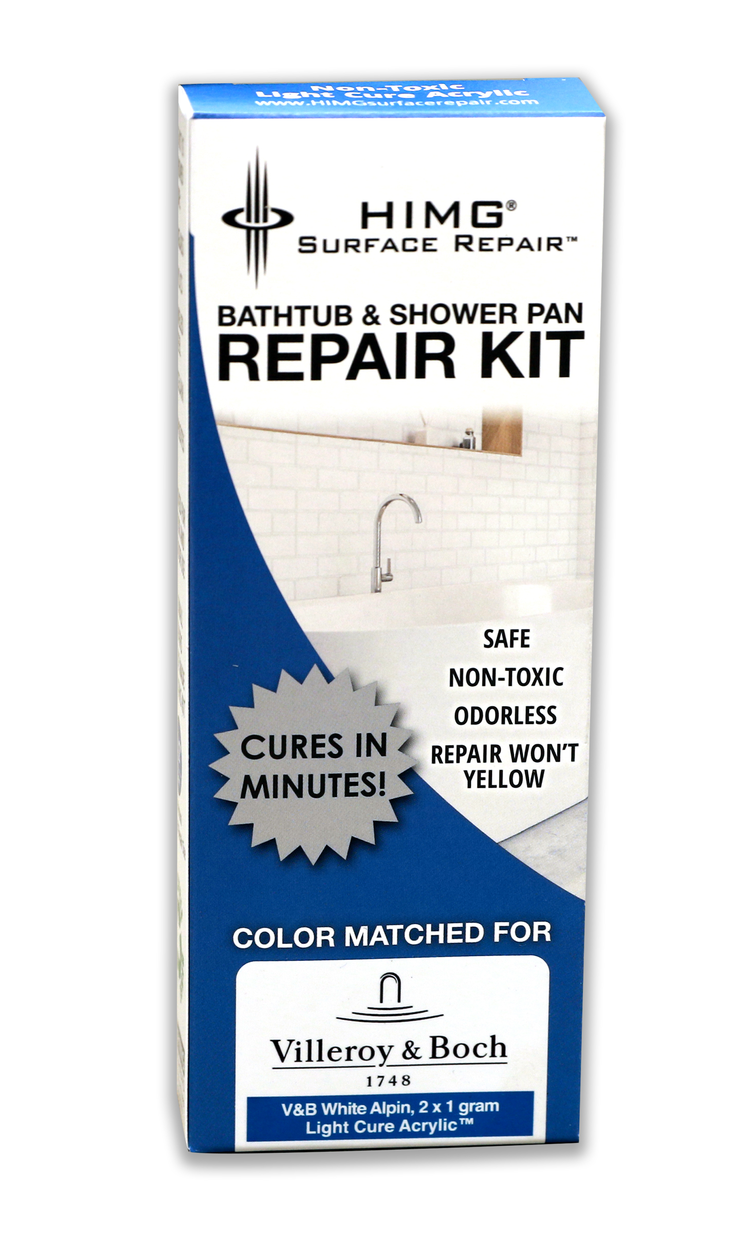 HIMG Bathtub & Shower Pan Repair Kit (V&B Alpin White). Repairs shower ...