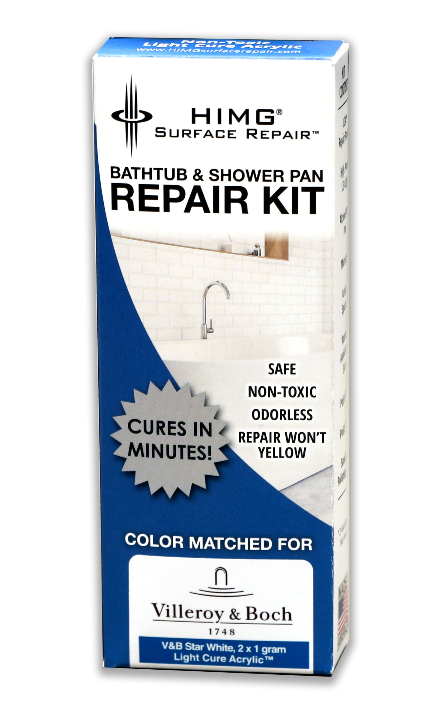 HIMG Bathtub & Shower Pan Repair Kit (V&B Star White) - Walmart.com