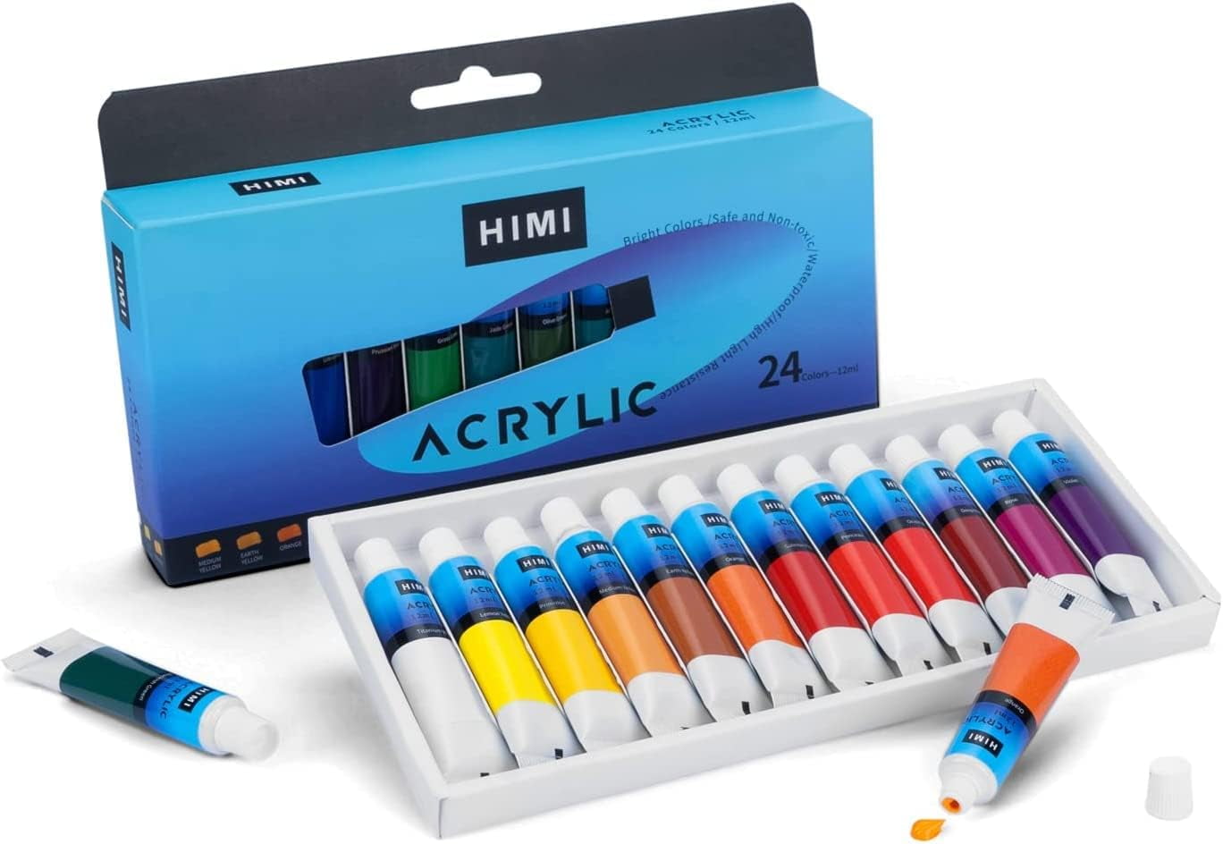 HIMI ACRYLIC PAINT TUBE SET, 12ML/24COLORS - Walmart.com