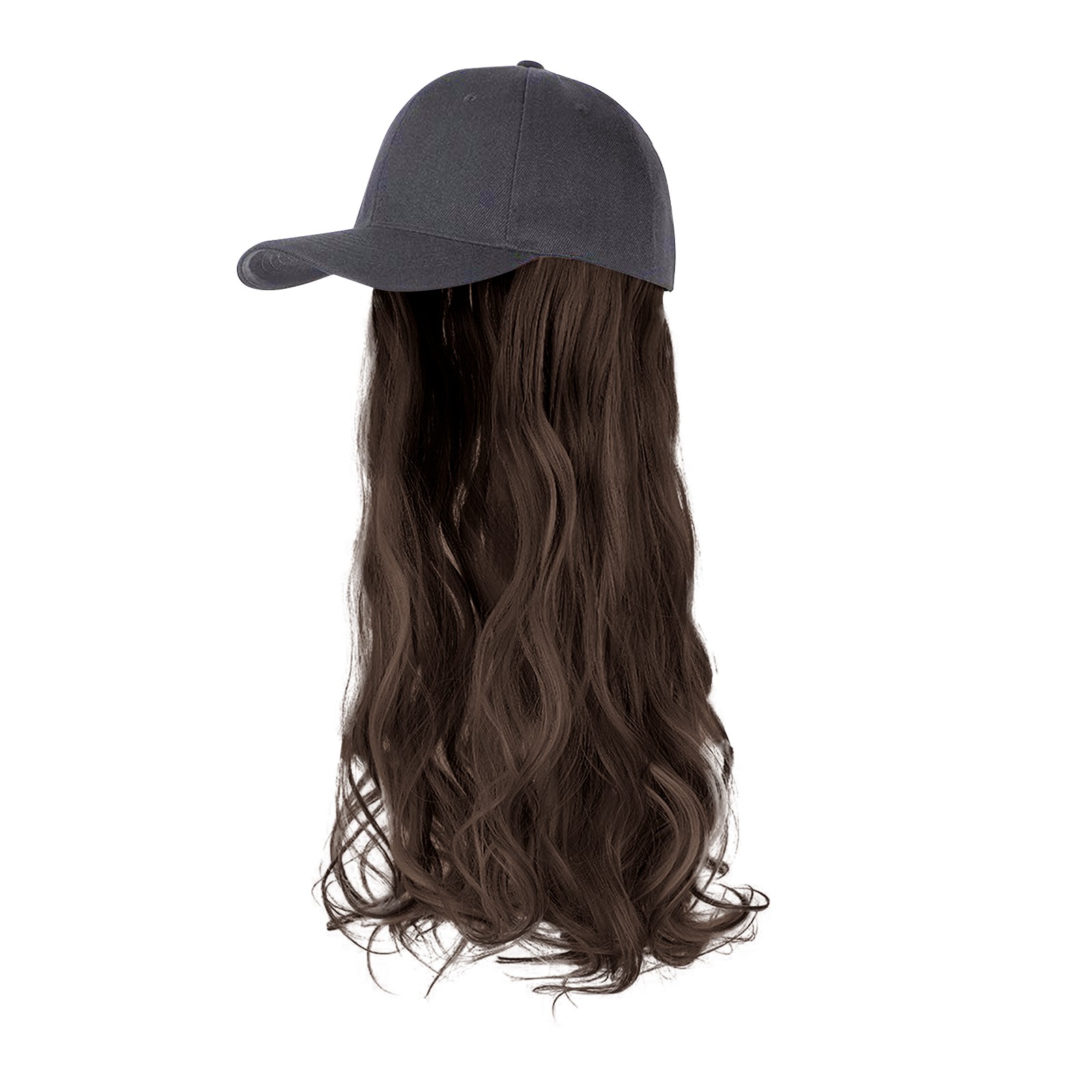 HIMIWAY Baseball Cap Hair Extension Cap Curly Wig Cap Curly Wavy Hair ...