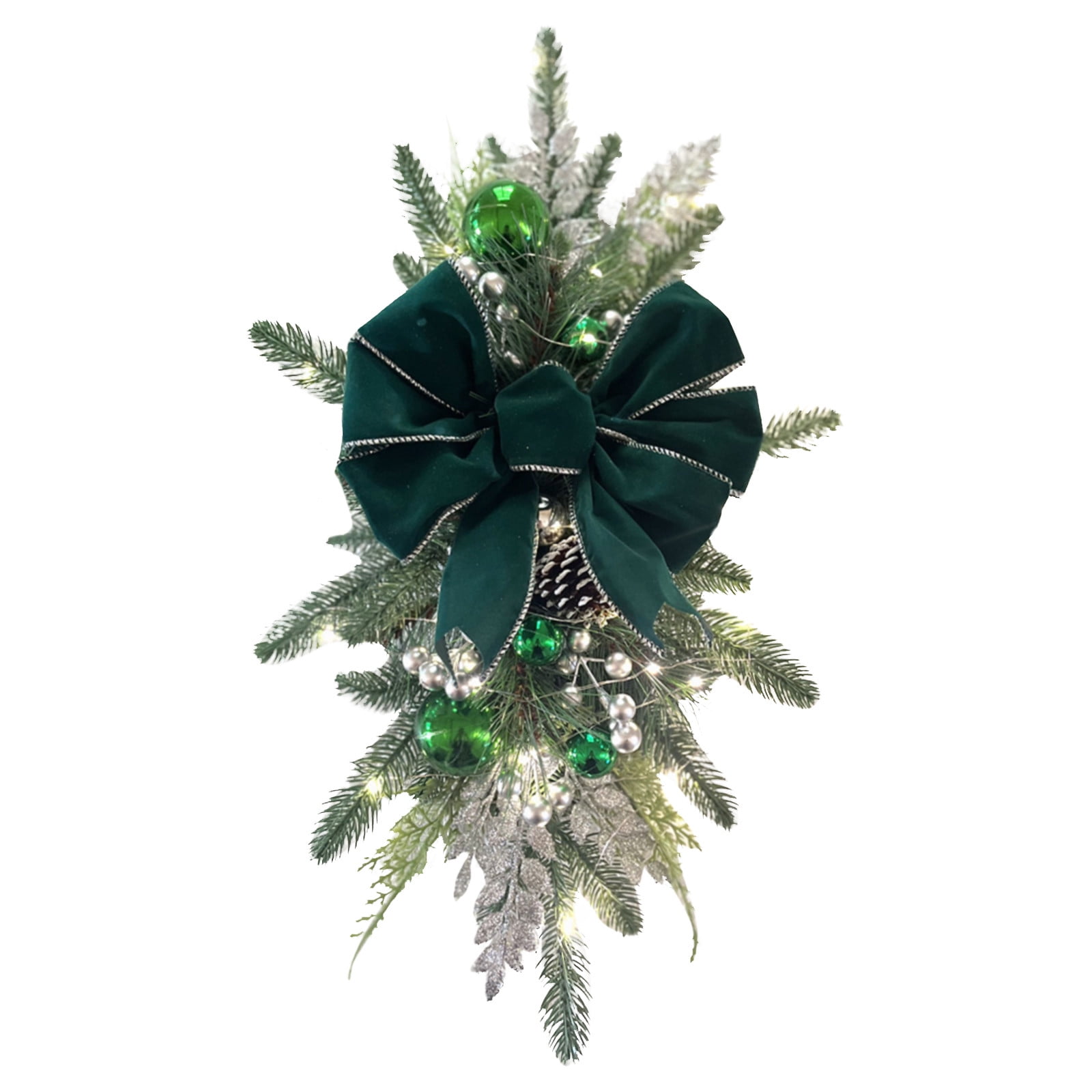 HIMIWAY Christmas Wreaths for Front Door Xmas Stairway Handrail ...