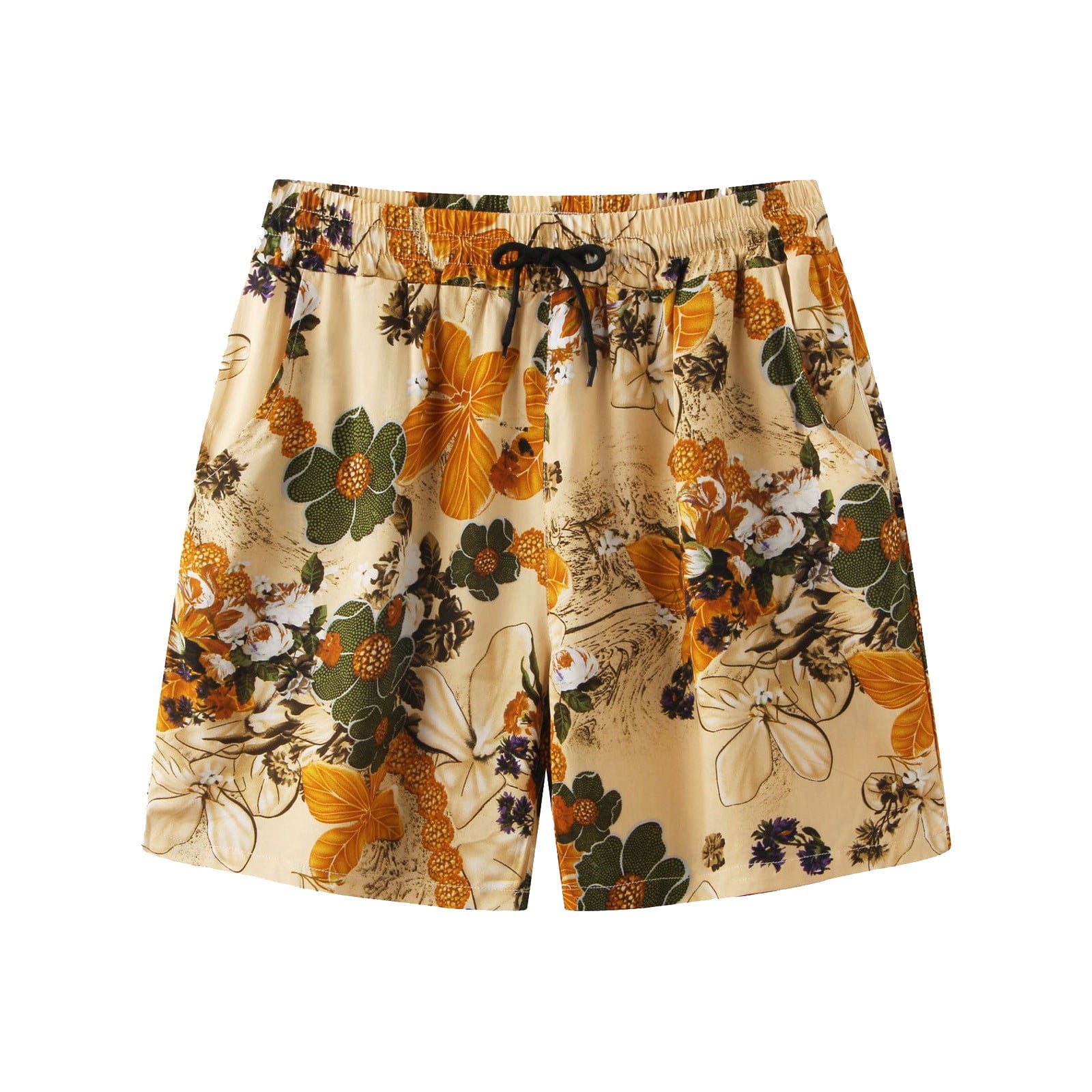 HIMIWAY Men's Hawaiian Flower Beach Shorts Casual Lightweight ...