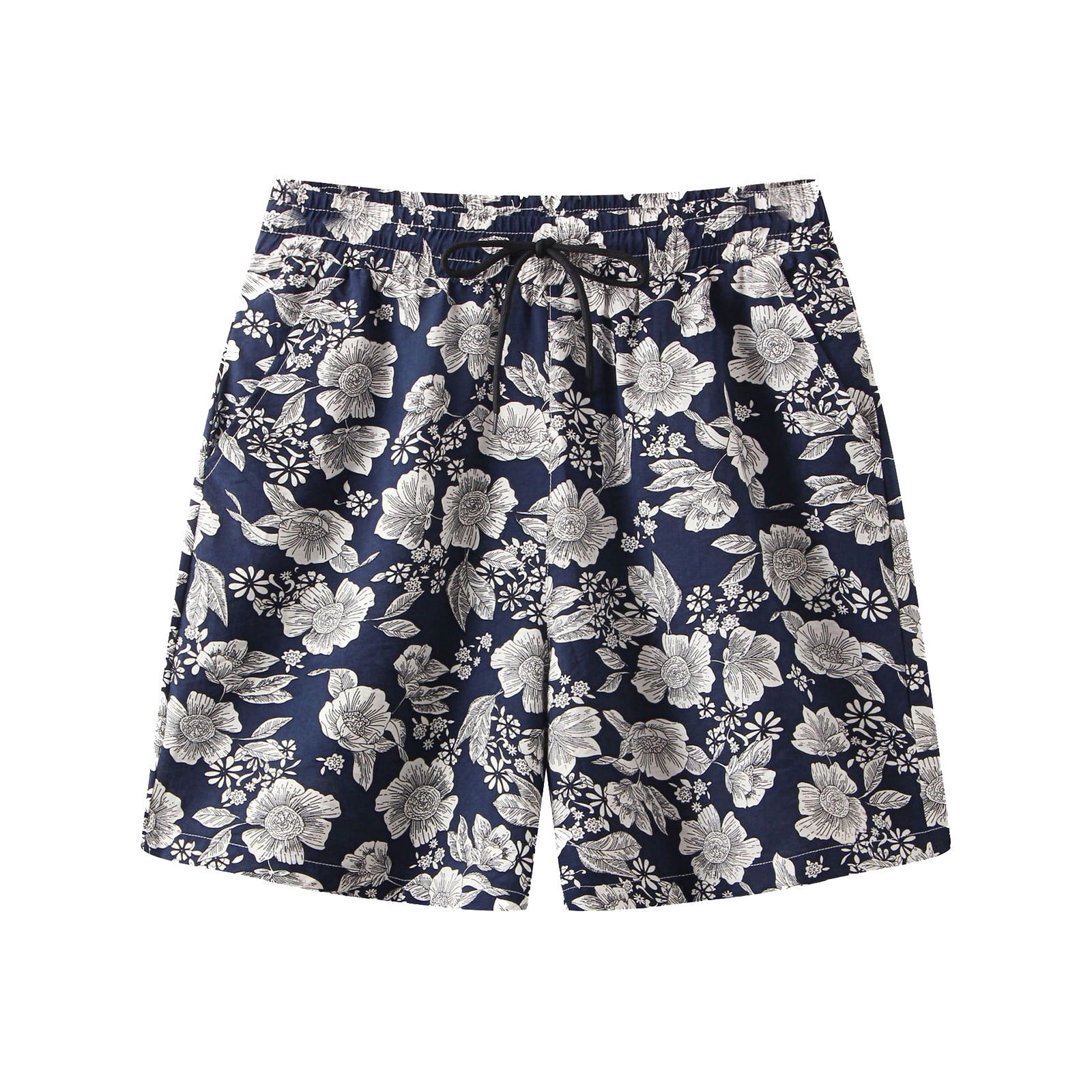 HIMIWAY Mens Shorts Men's Hawaiian Flower Beach Shorts Casual ...