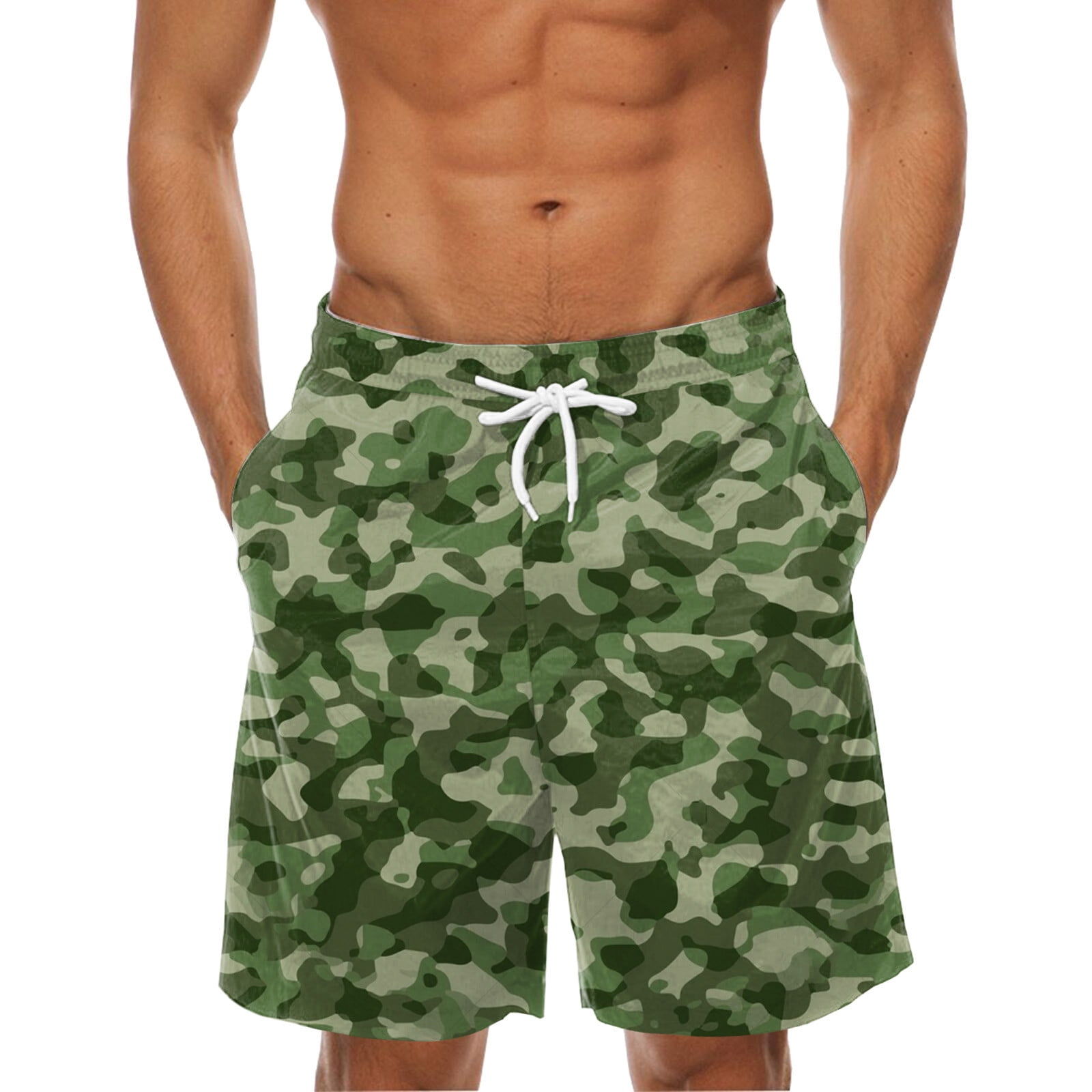 HIMIWAY Mens Shorts Summer Holiday Hawaiian Casual Lightweight Mens ...