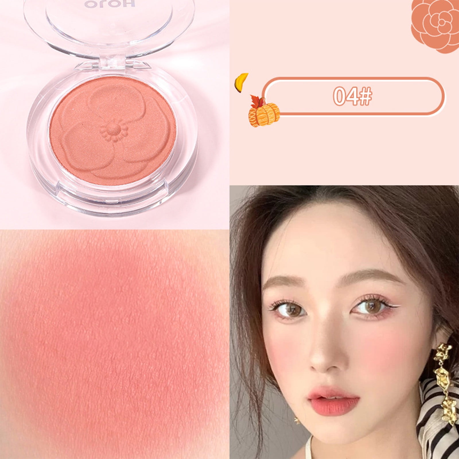 HIMIWAY Powder Blush Soft and Puffy Cheek Long-lasting Blush Natural ...