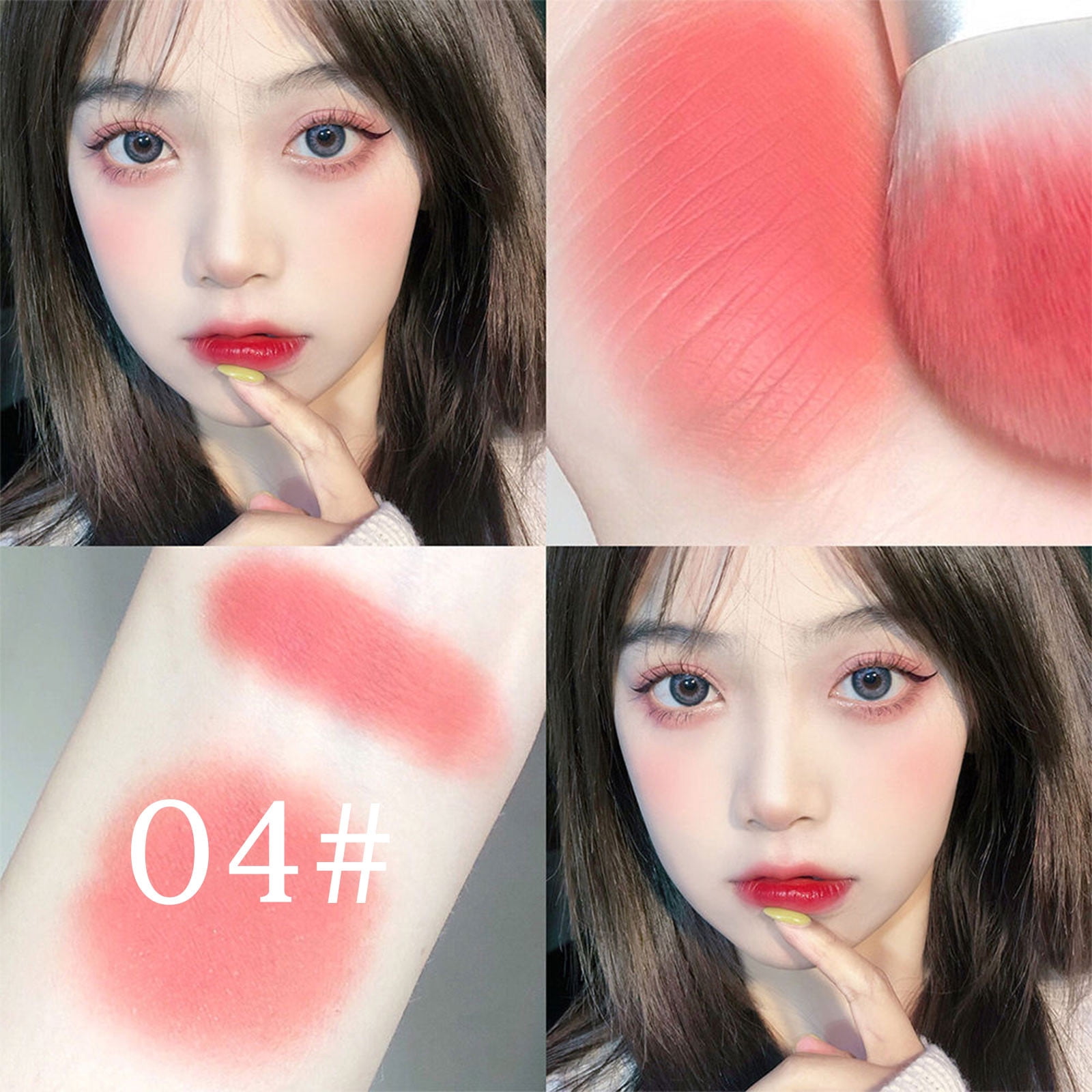 HIMIWAY Powder Blush Soft and Puffy Cheek Long-lasting Blush Natural ...