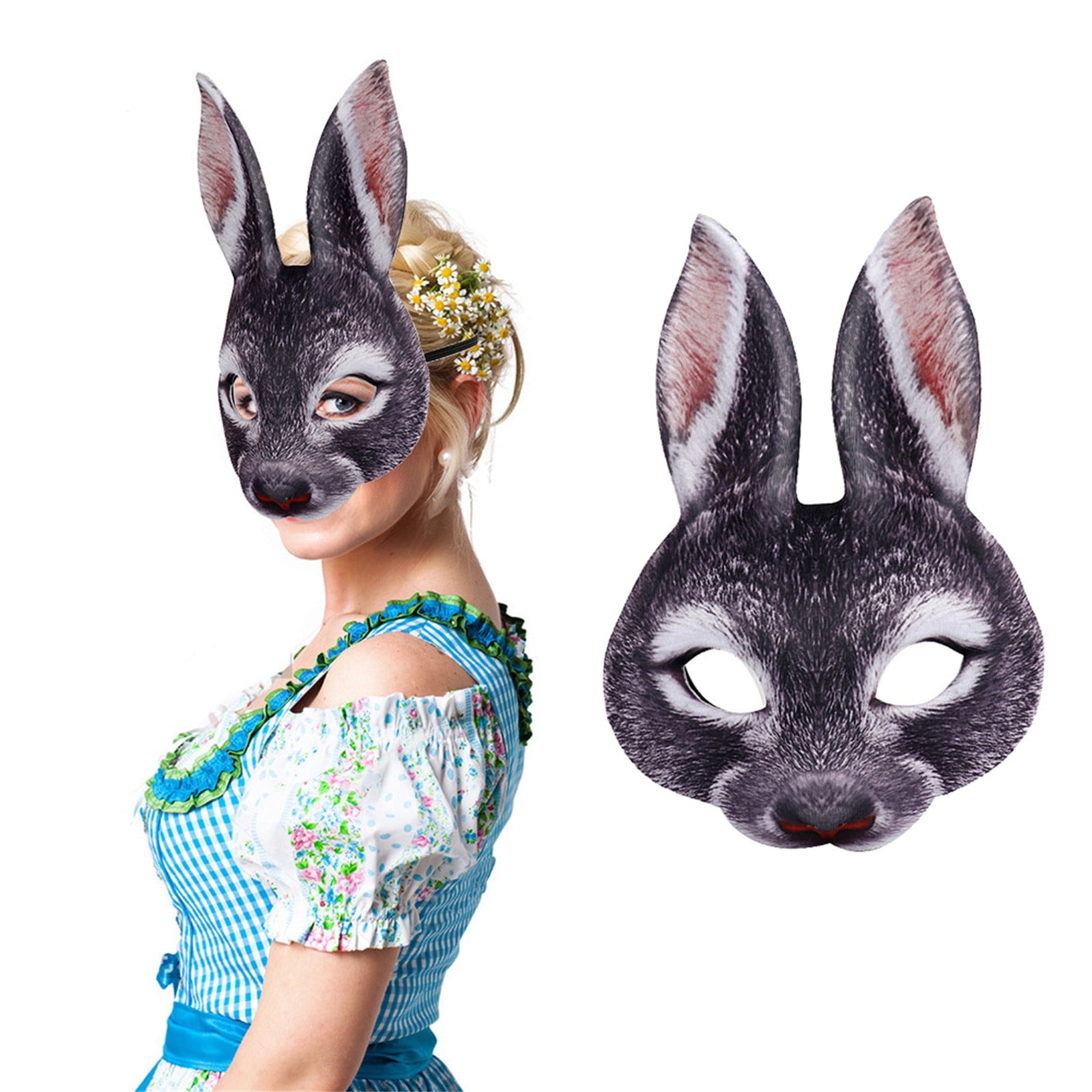 HIMIWAY Spooky Face Coverings Easter Cosplay Party Funny Rabbit Costume ...