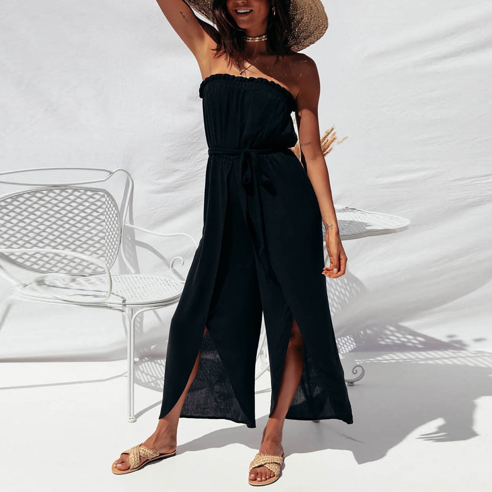 HIMIWAY Summer Sale Casual Jumpsuits for Women Ladies Tube Top ...