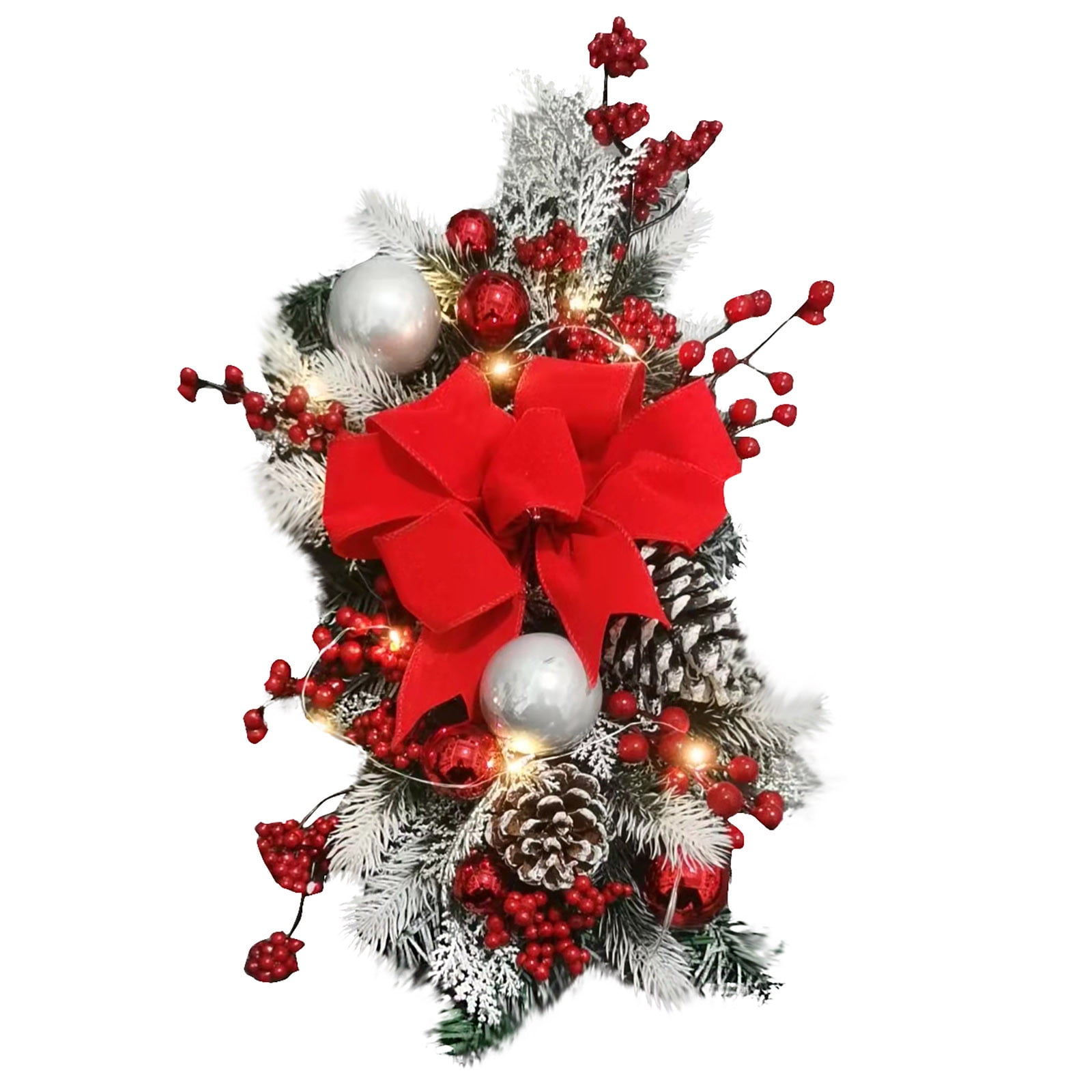 HIMIWAY Whimsical Festive Accent Christmas Wreaths for Front Door Xmas ...