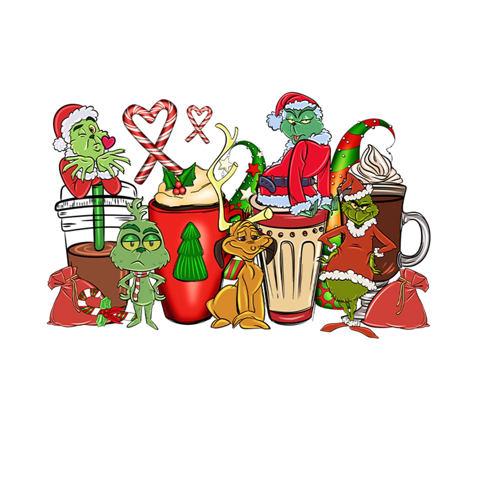 HIMIWAY Whimsical Tree Trinket Christmas Iron On Transfer Heat Transfer ...