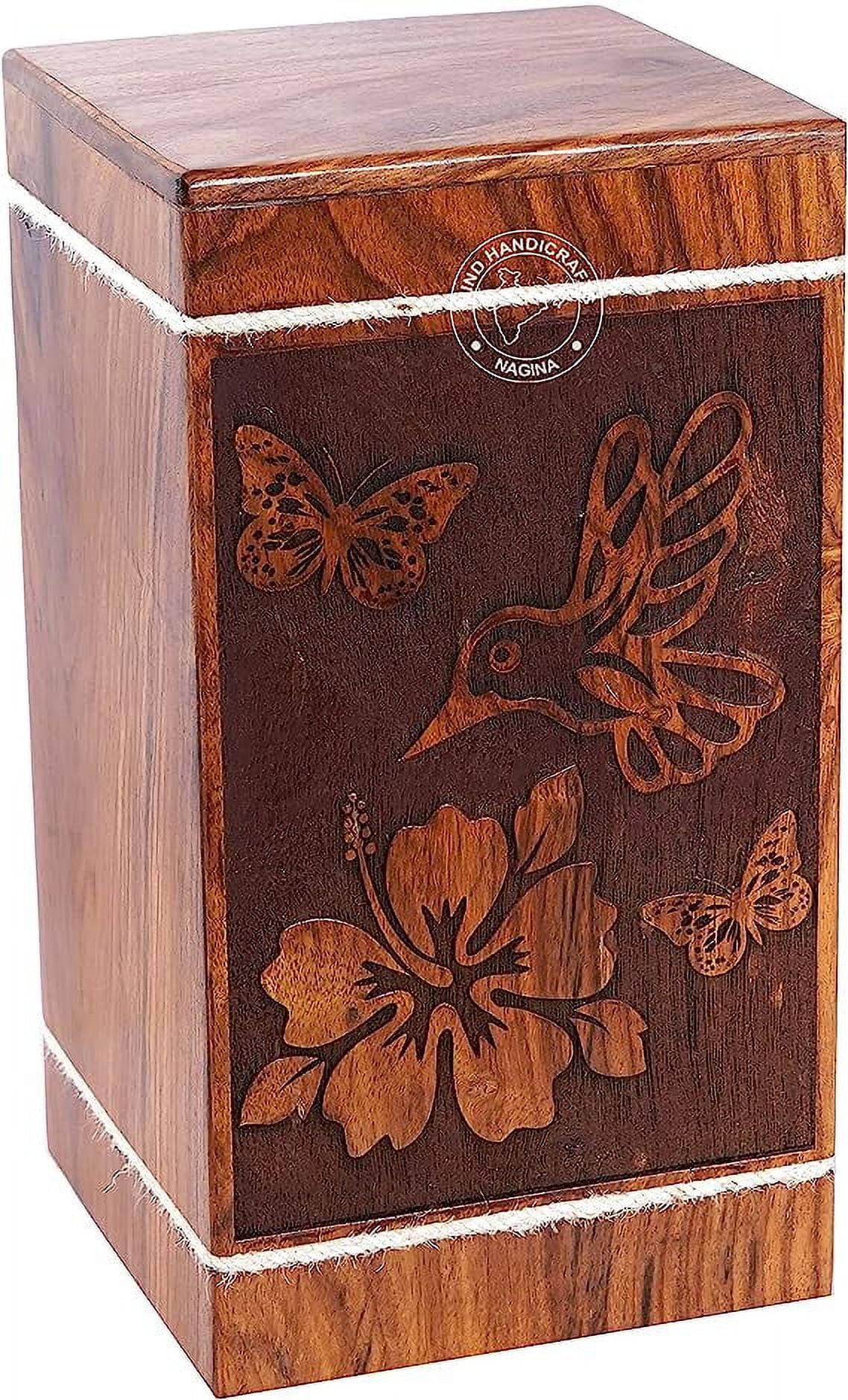 HIND HANDICRAFTS Floral Dove Wooden Urns for Human Ashes Adult Large ...