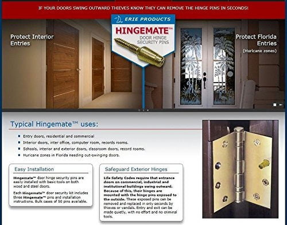 HINGEMATEâ„¢ DOOR SECURITY PINS, 3 PACK KIT - Walmart.com