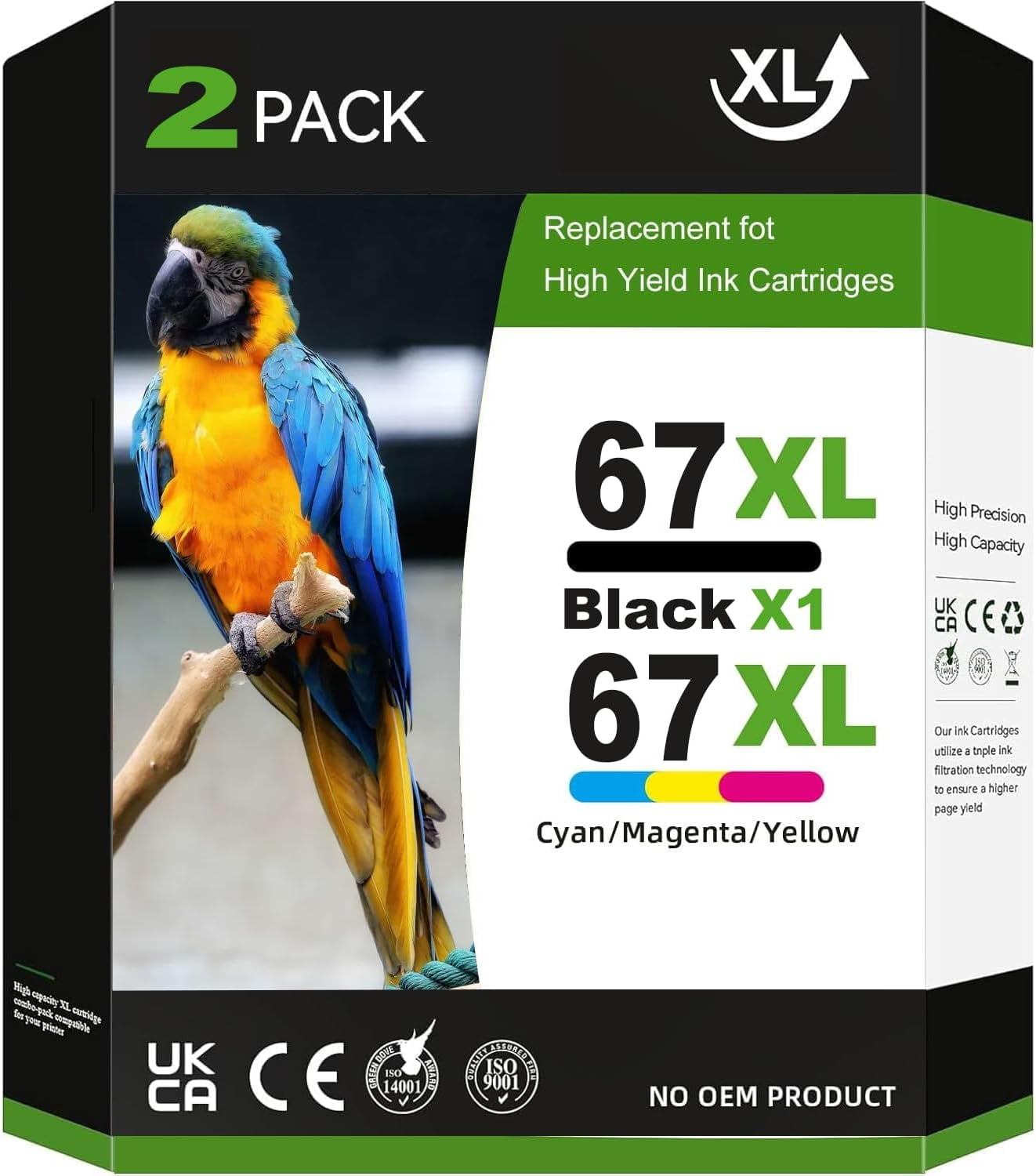 HINHNMIPO 67XL Ink Cartridge for Ink 67 Compatible for Deskjet 2755e ...