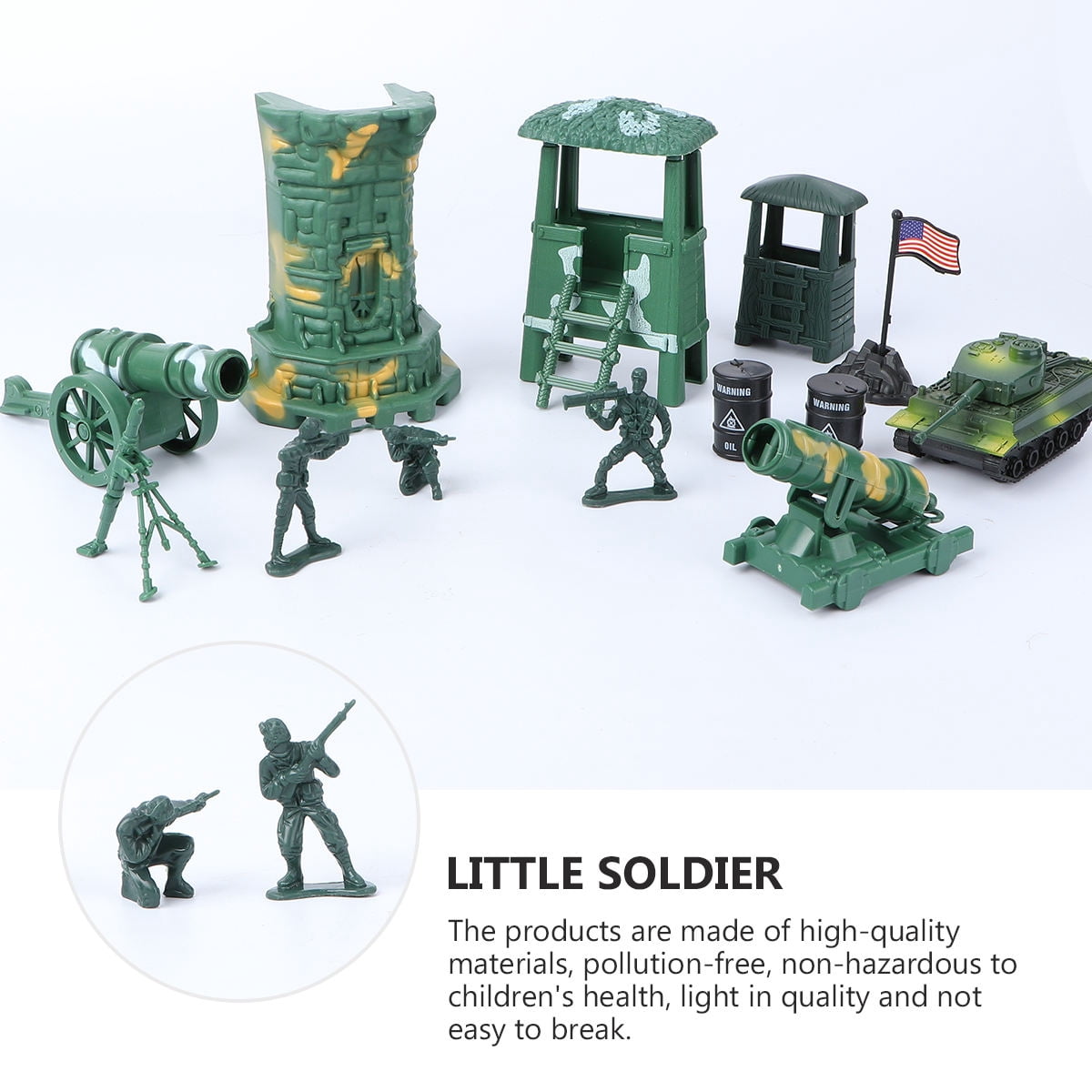 HINTRMENT 100PCS Fence Model Toys for Children Army Green DIY Assembly ...