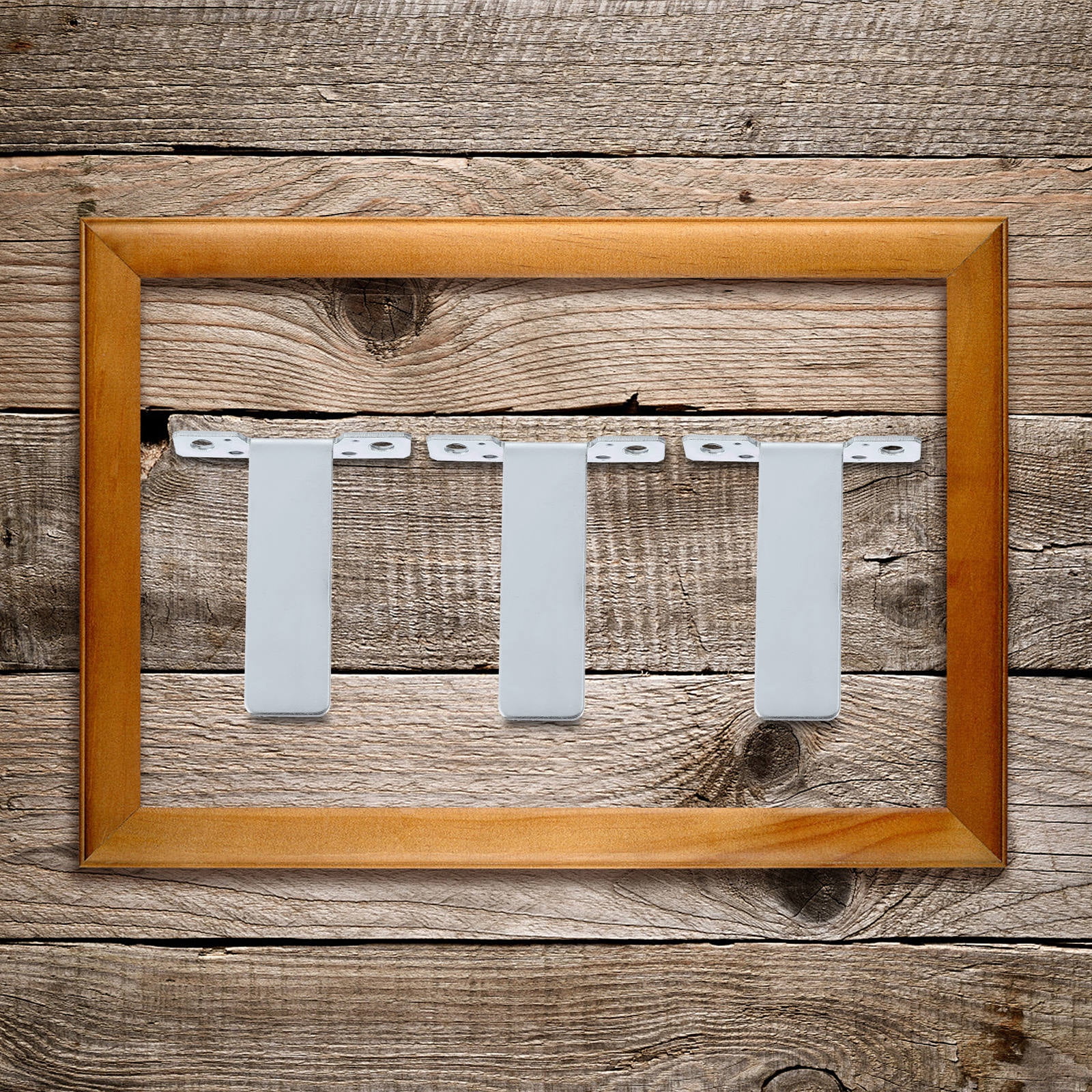 HINTRMENT 10Pcs Aluminum Alloy Photo Frame Brackets Silver Rectangular ...