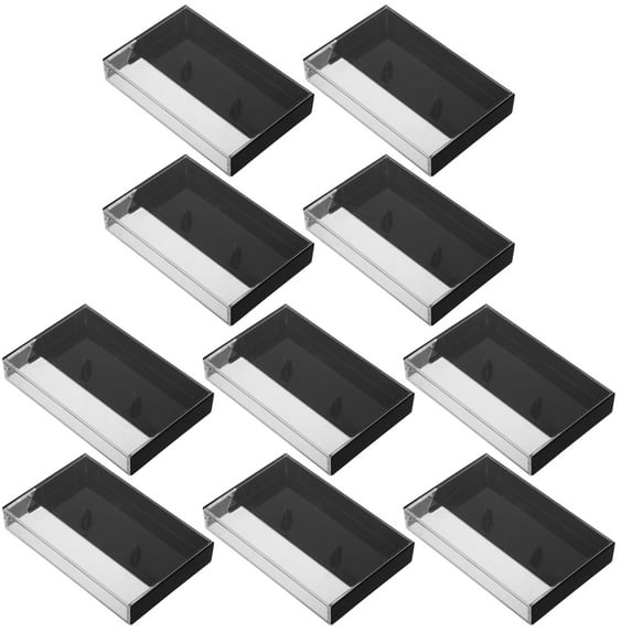 HINTRMENT 10Pcs Cassette Tape Protector Black Rectangular Design For ...