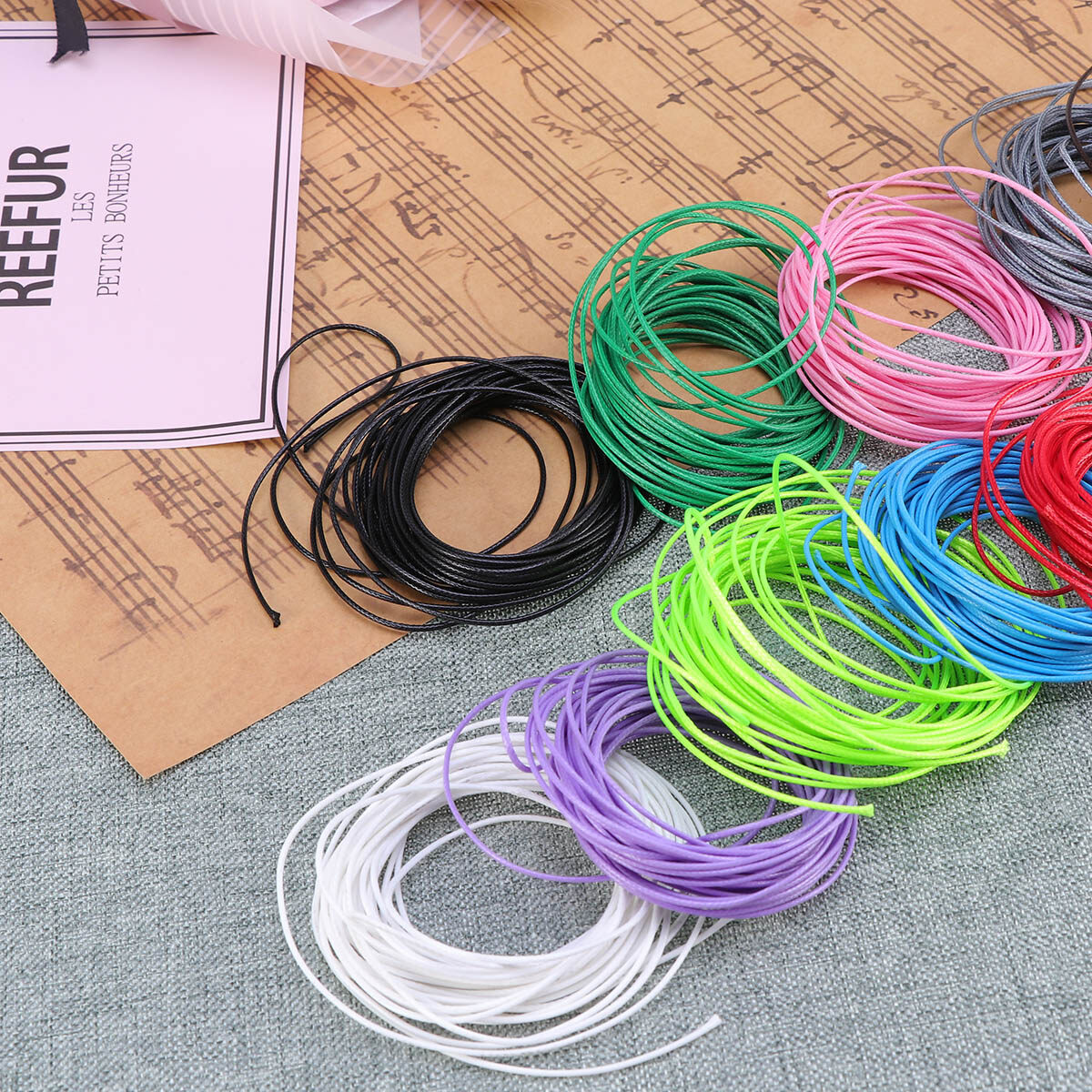 HINTRMENT 10Pcs Waxed Cotton Cords Assorted Color for Stitching and ...