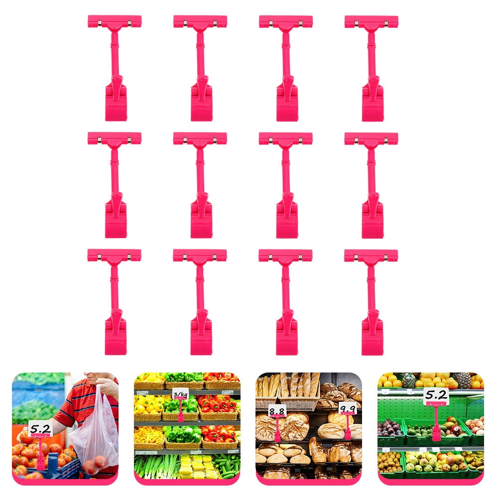 HINTRMENT 12Pcs Plastic Holder Clips for Show Cards and Reminders in ...