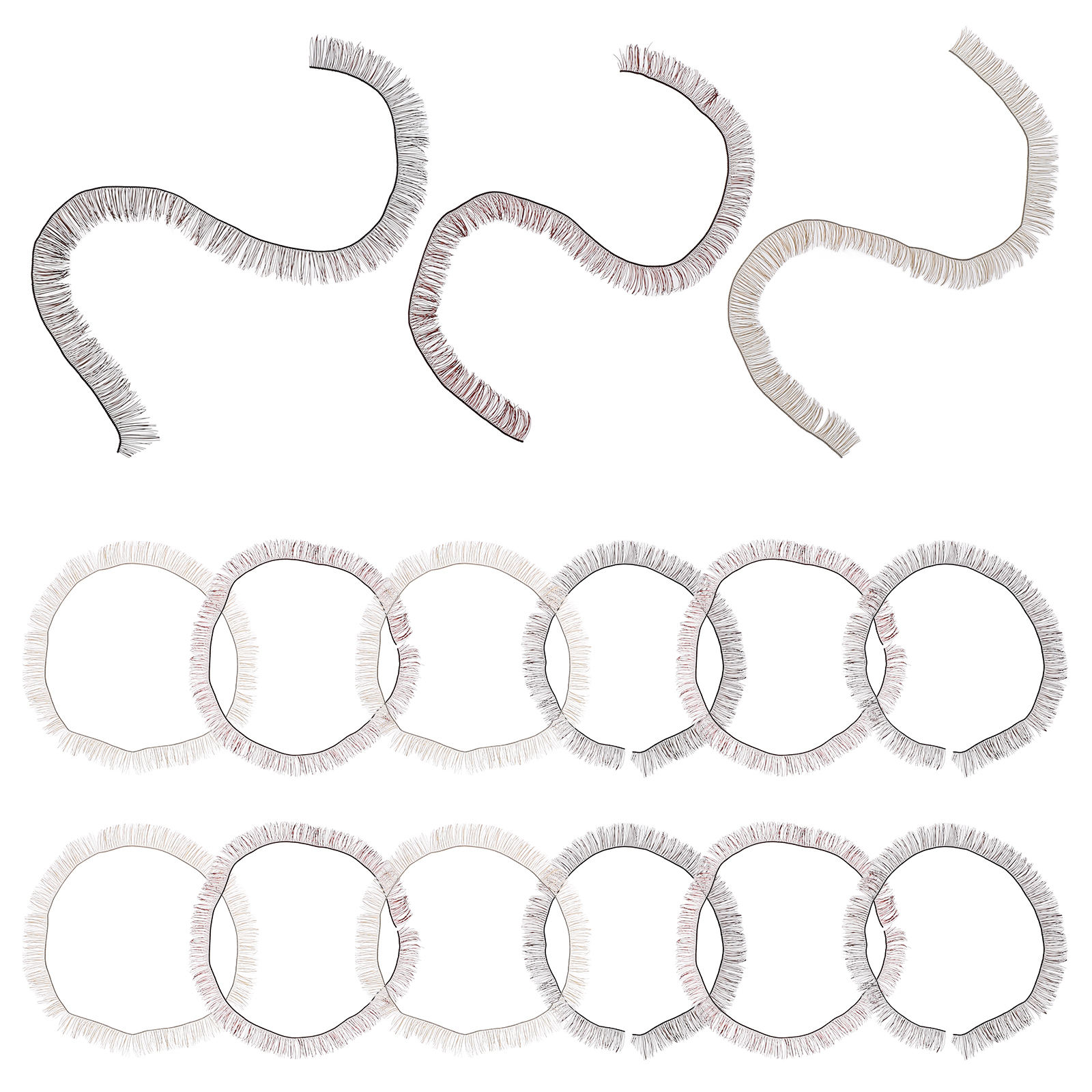 HINTRMENT 15Pcs Nylon Material Eyelash Strip in Brown for Party and ...