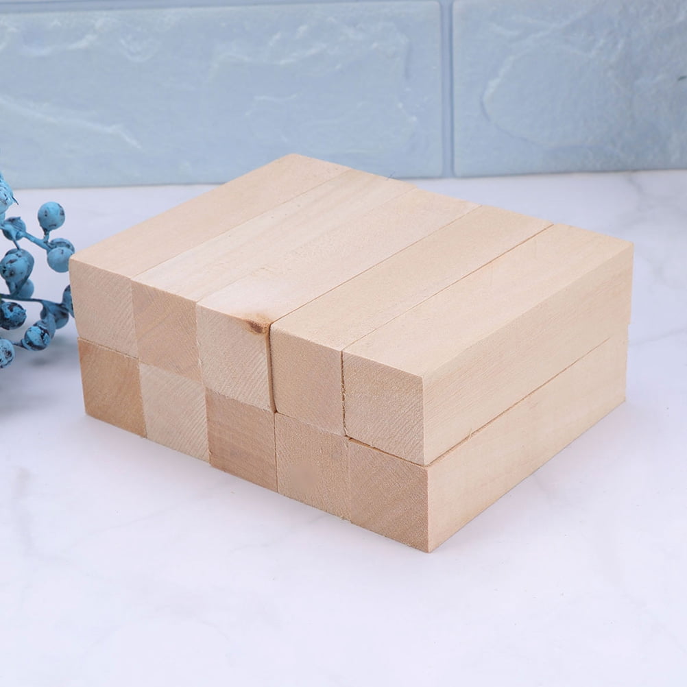 HINTRMENT 15Pcs Unfinished Wood Blocks Kit Building Blocks for Art ...