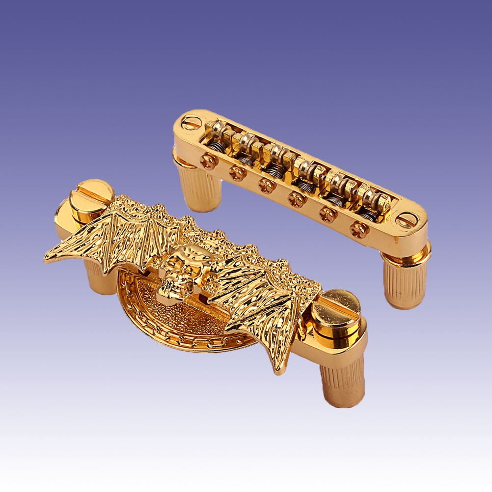 HINTRMENT 1Pack Electric Guitar Bridge and Saddle Set in Golden Metal ...