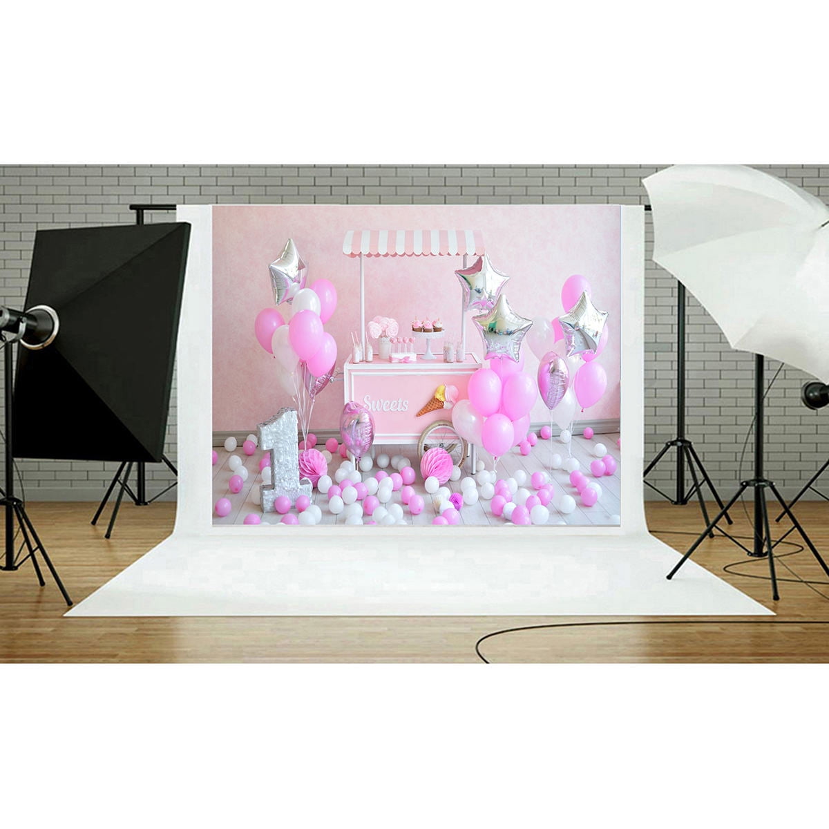 HINTRMENT 1Pack Rectangular Pictorial Cloth Backdrop for First Birthday ...