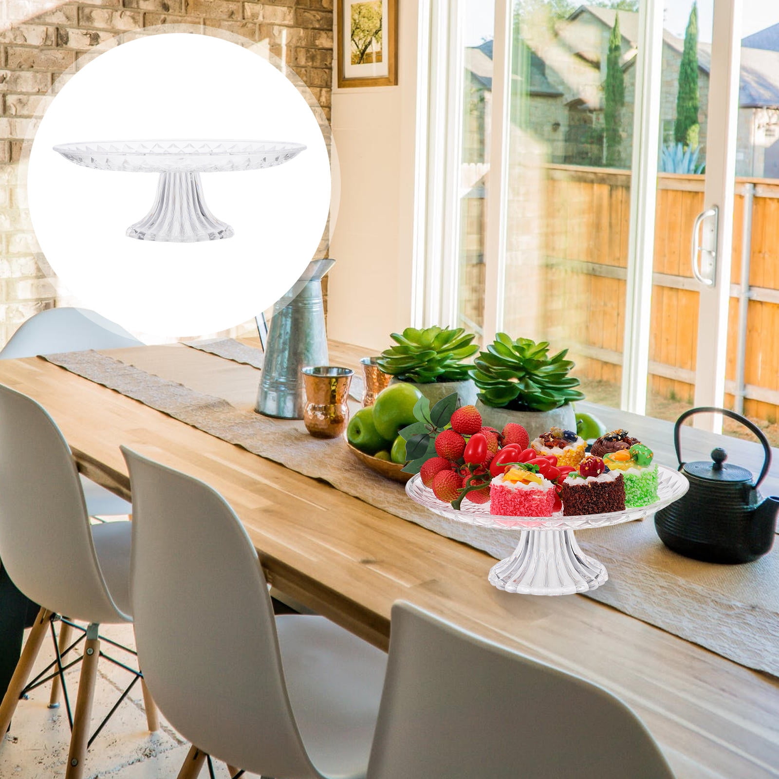 HINTRMENT 1Pc Fruit Decorative Tray Square Acrylic Transparent For Food Display And Storage With ...